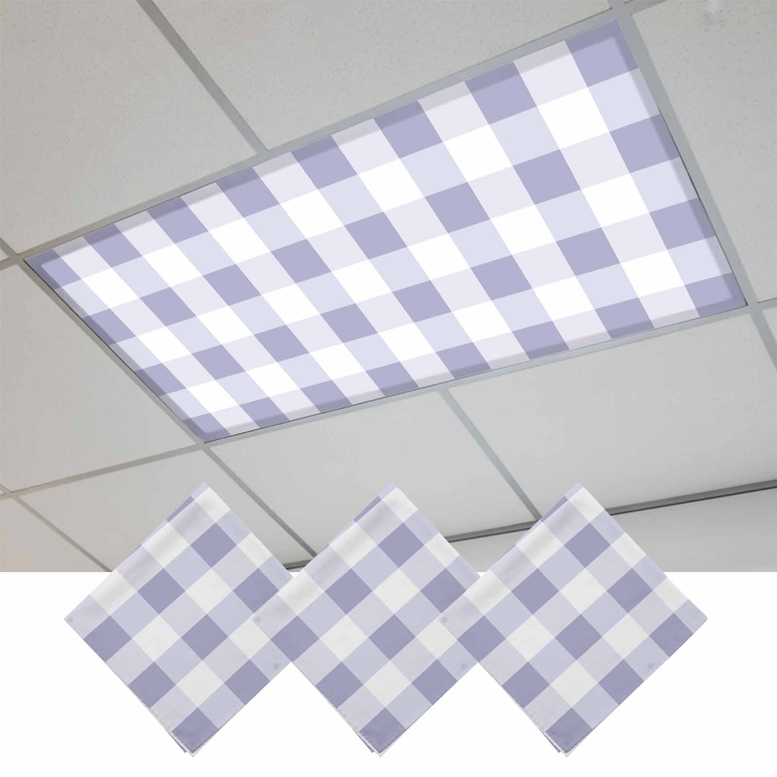 Purple Plaid Fluorescent Light Covers, Spring Summer Farmhouse Buffalo ...