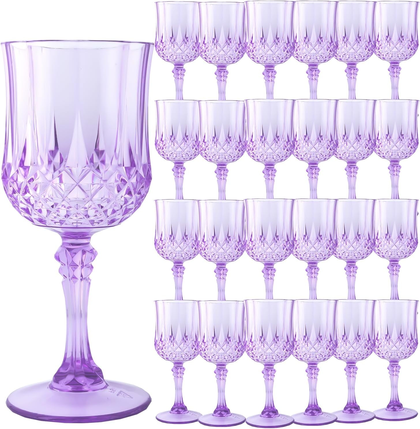 Purple Plastic Wine Glasses，Plastic Goblets for Parties Drinking ...