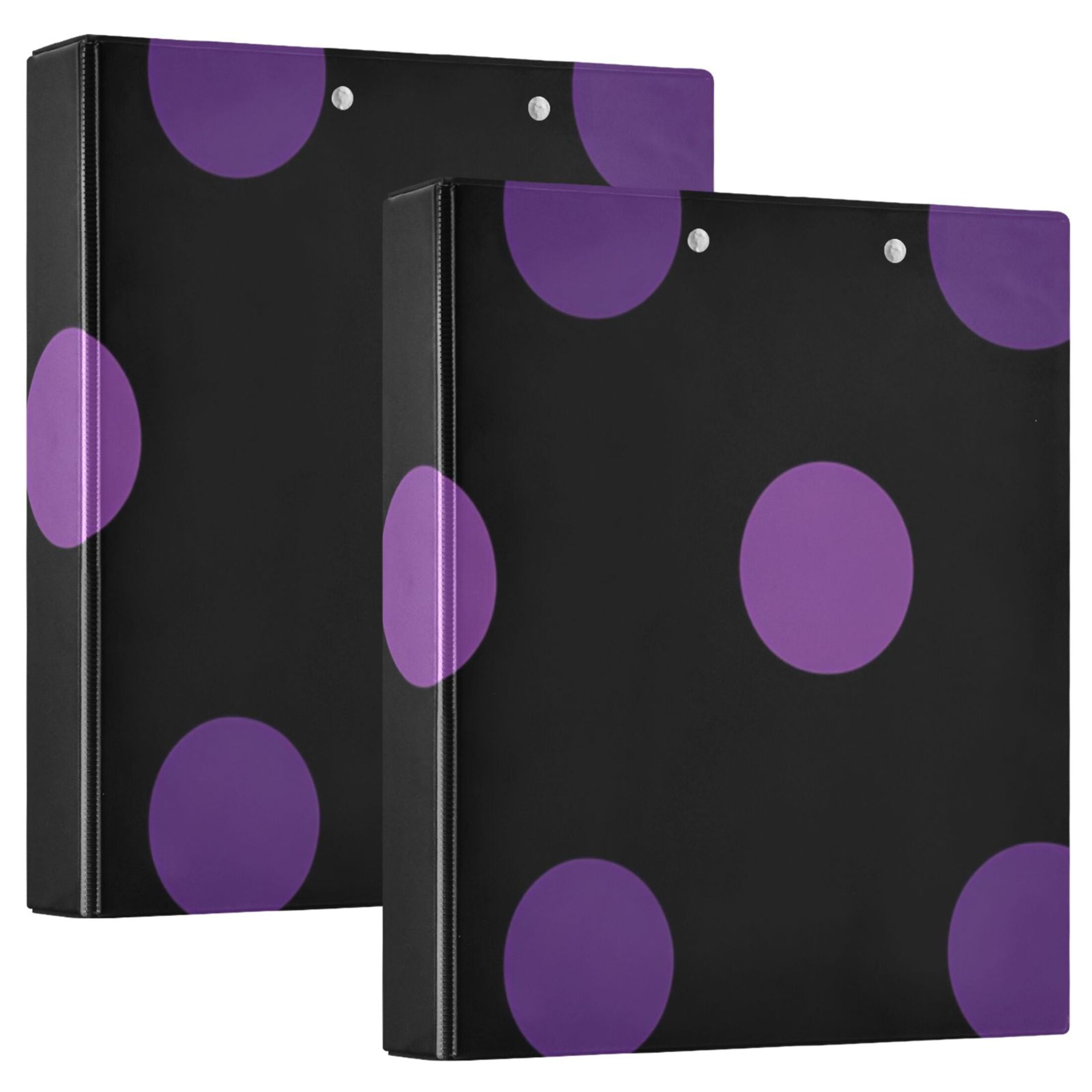 Purple Polka Dot 3 Ring Binders 1.5 inch Hardcover File Folders with ...