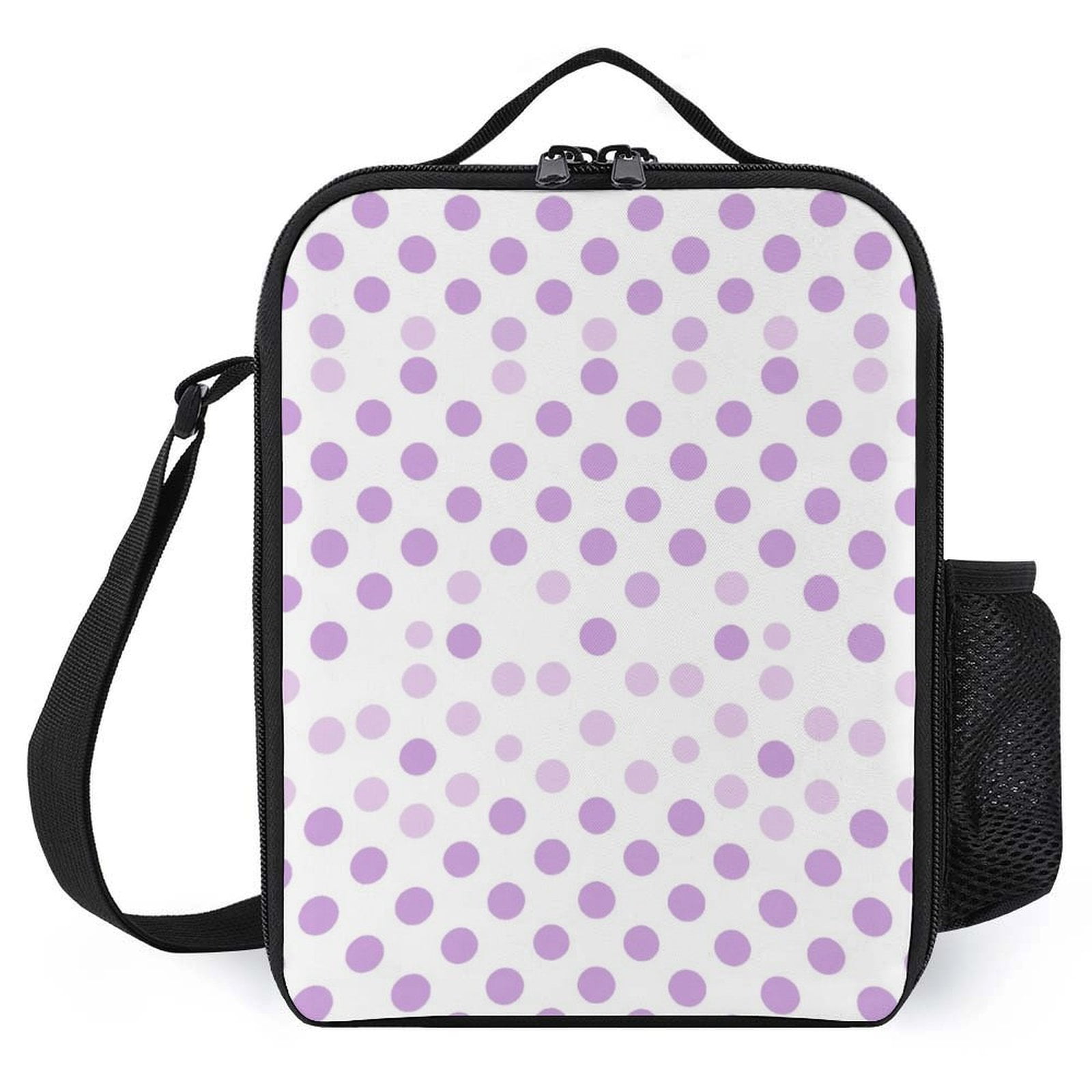 Purple Polka Dot Pattern Picnic Bag Insulated Cooler Bag Insulation ...