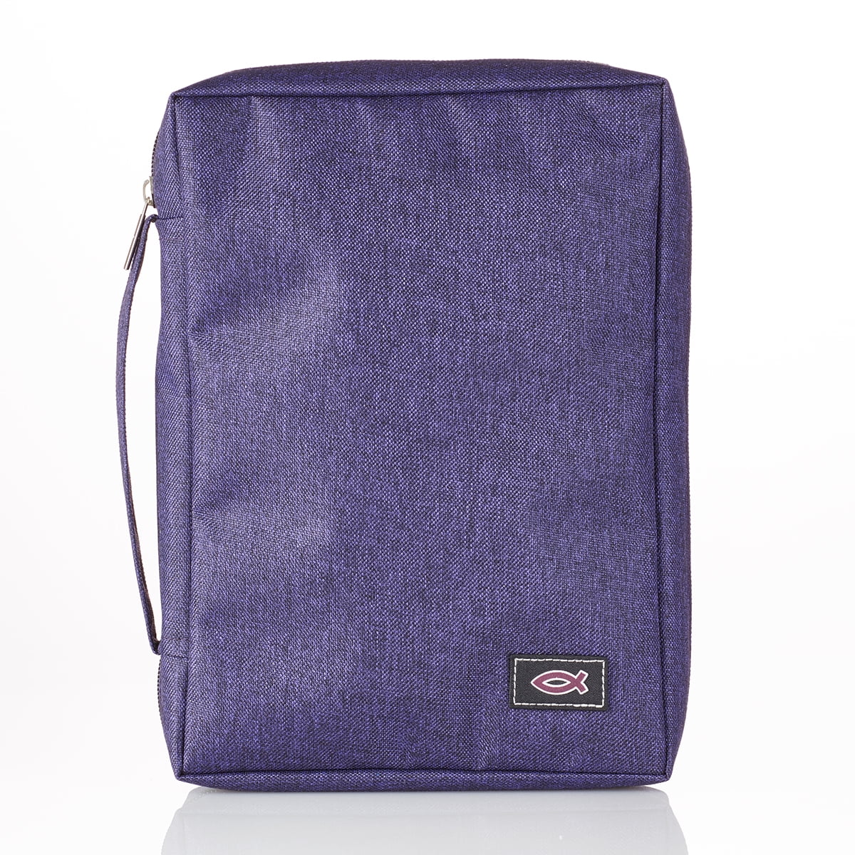 Christian Art Gifts Men/Women's Bible Cover Jesus Fish, Purple Canvas ...