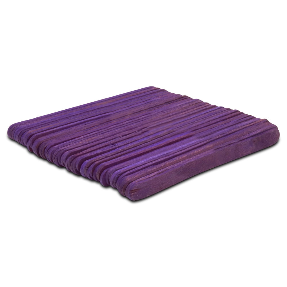 Purple Popsicle Sticks for Crafts 4-1/2 inch, Pack of 100 Craft Sticks ...