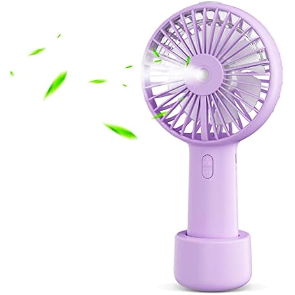 Purple Portable Handheld Misting Fan - Small Personal USB Rechargeable ...