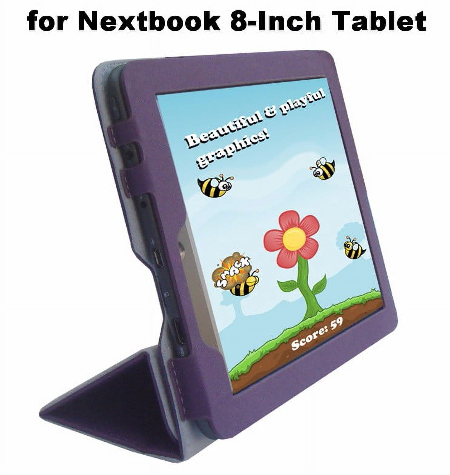 Purple Portfolio Leather Case Cover with Built In Stand Custom Fit for ...