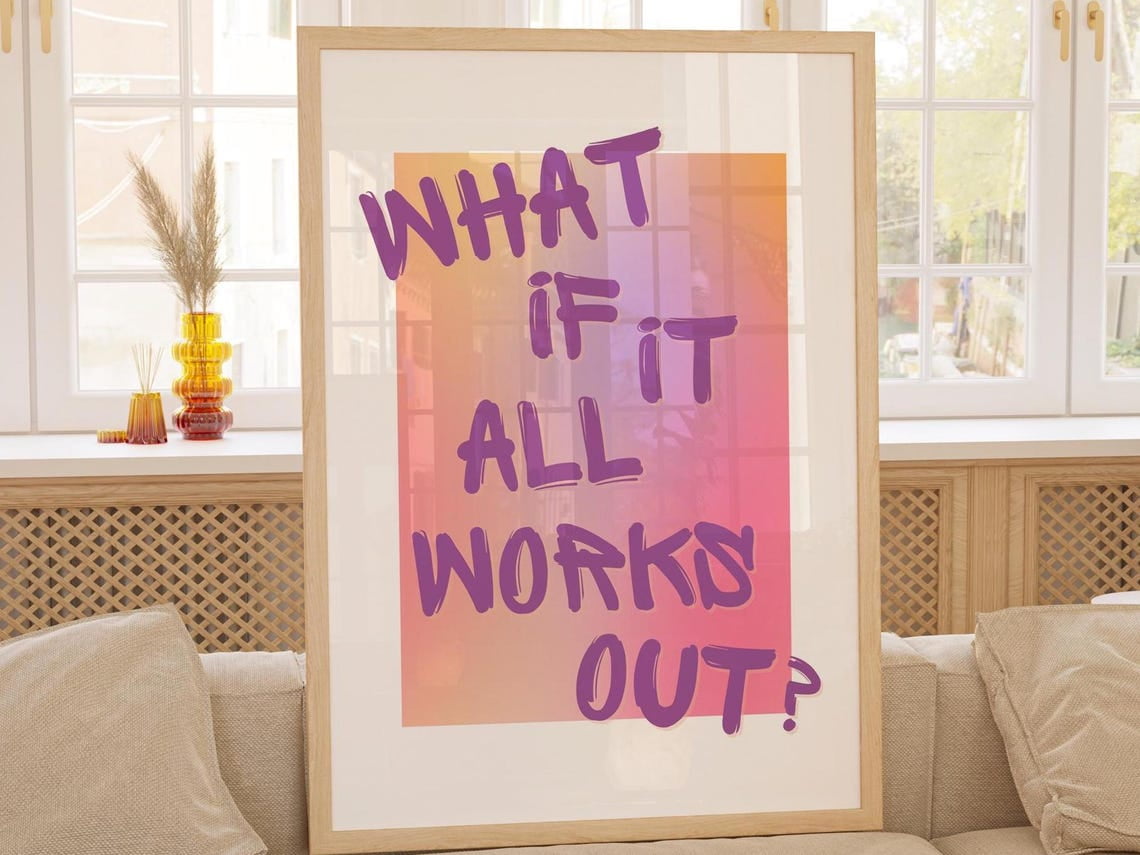 Purple Positive Quote Girly Dorm Decor Aesthetic Print Bathroom ...