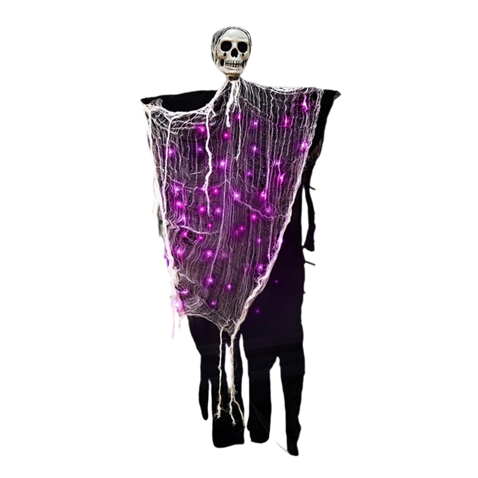 Purple Purple Led Hanging Ghost Decoration With Glowing Skull - Outdoor ...