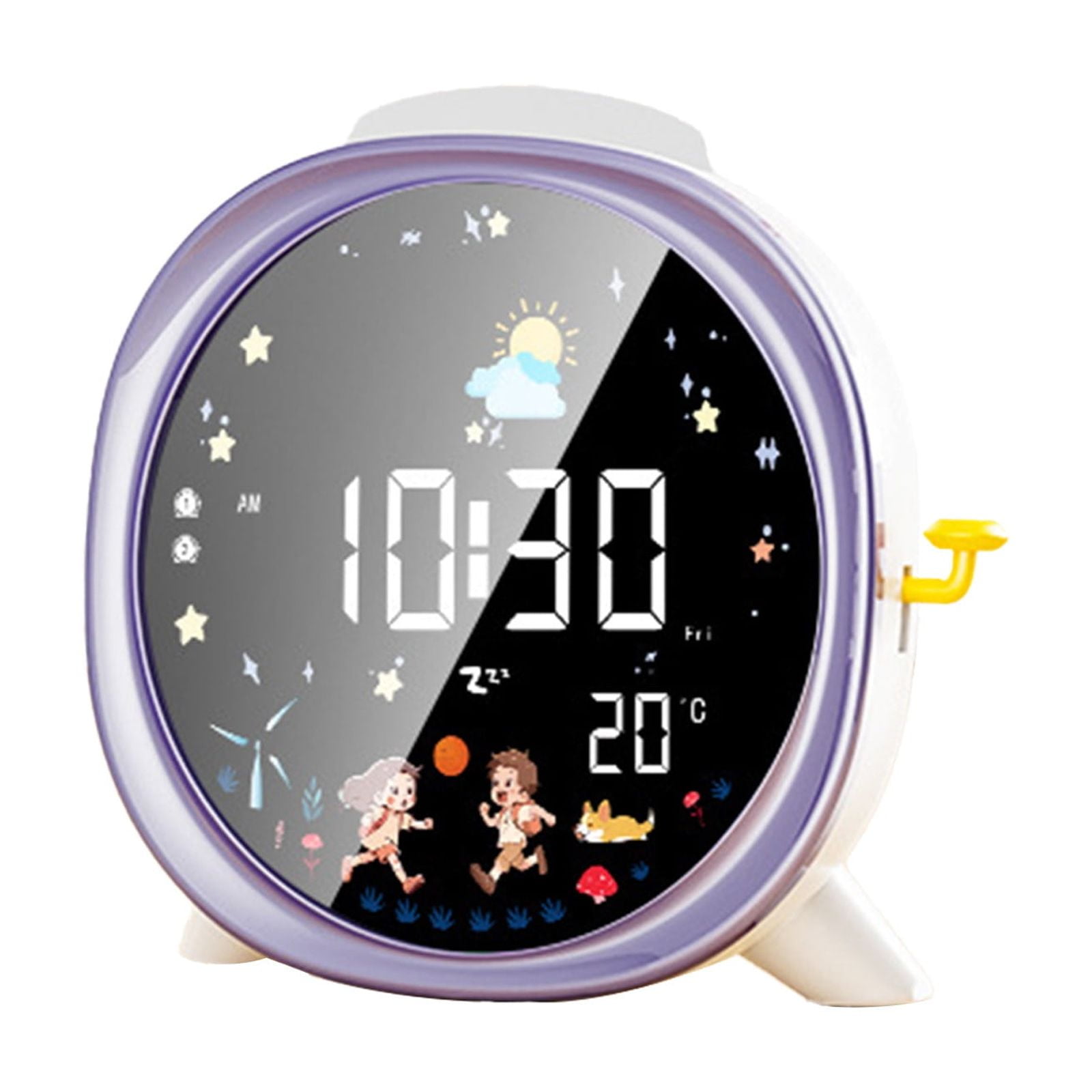 Purple Purple Led Smart Alarm Clock With Adjustable Night Light ...