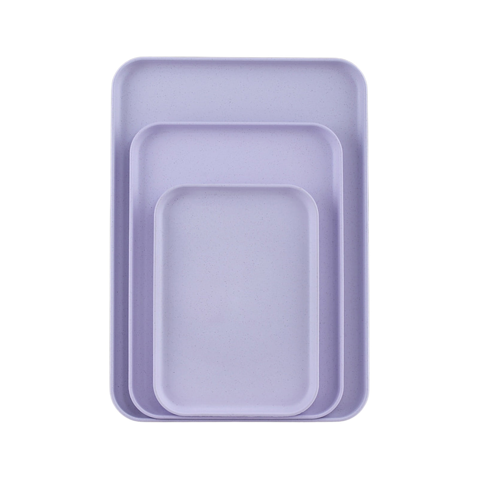 Purple Purple Rectangular 3-Piece Nesting Tray Set For Dining Table ...