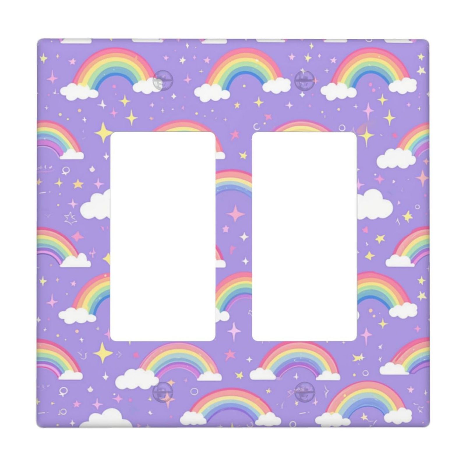 Purple Rainbow Switch Cover Decorative Wall Plate / 2-Gang / Mid-Size ...