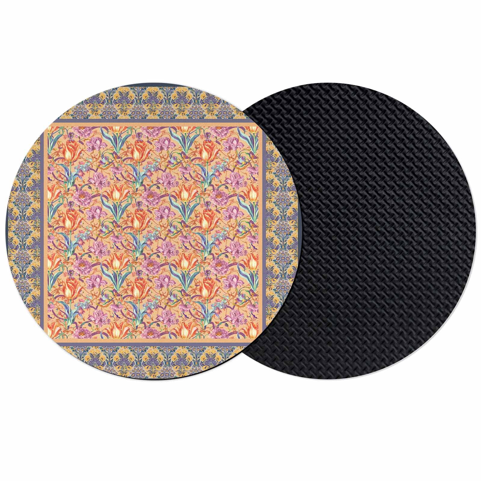 Purple Red Floral Boho Coasters Set of 2, Absorbent Coasters for Drinks ...