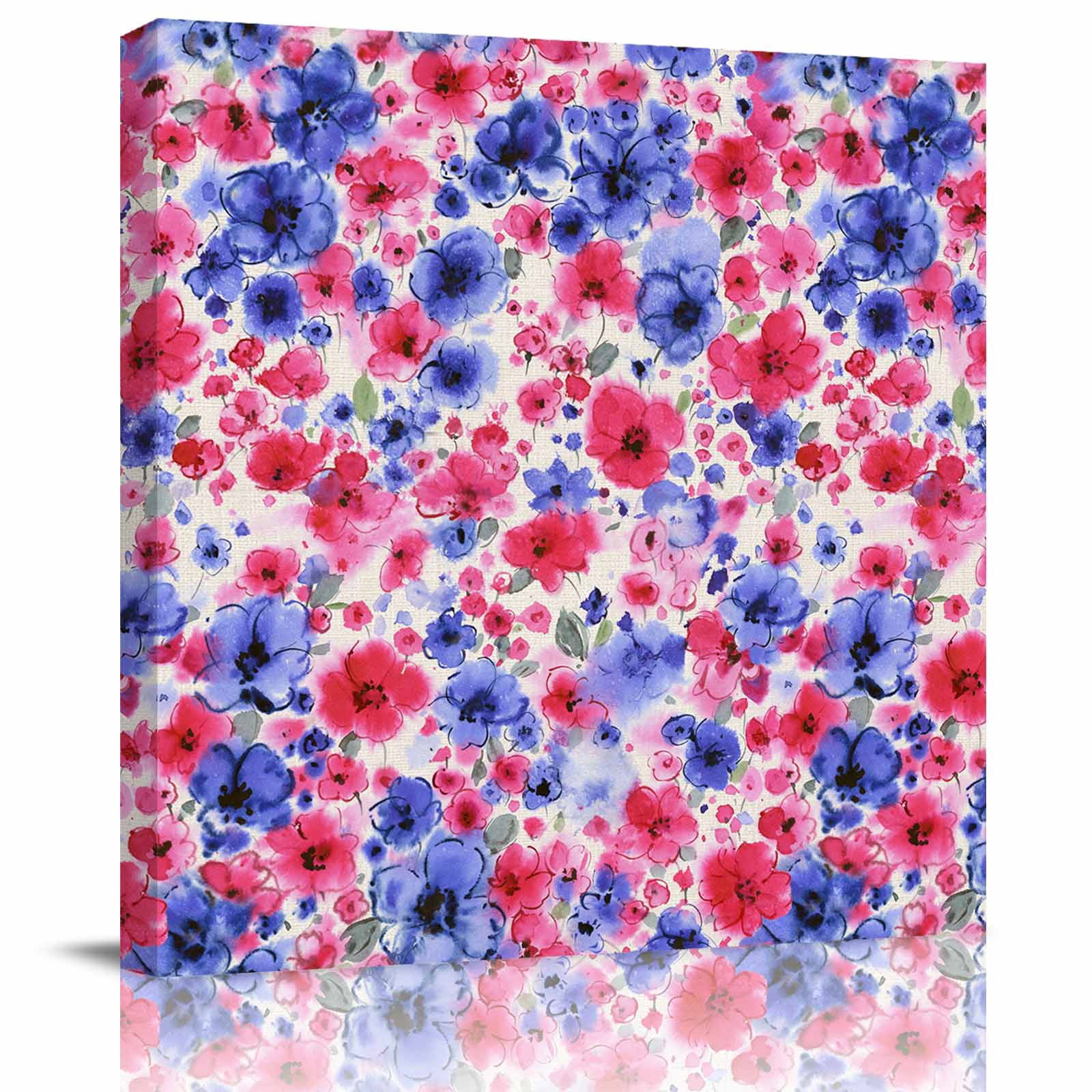 Purple Red Floral Canvas Print Wall Art Painting, Modern Wall Decor for ...