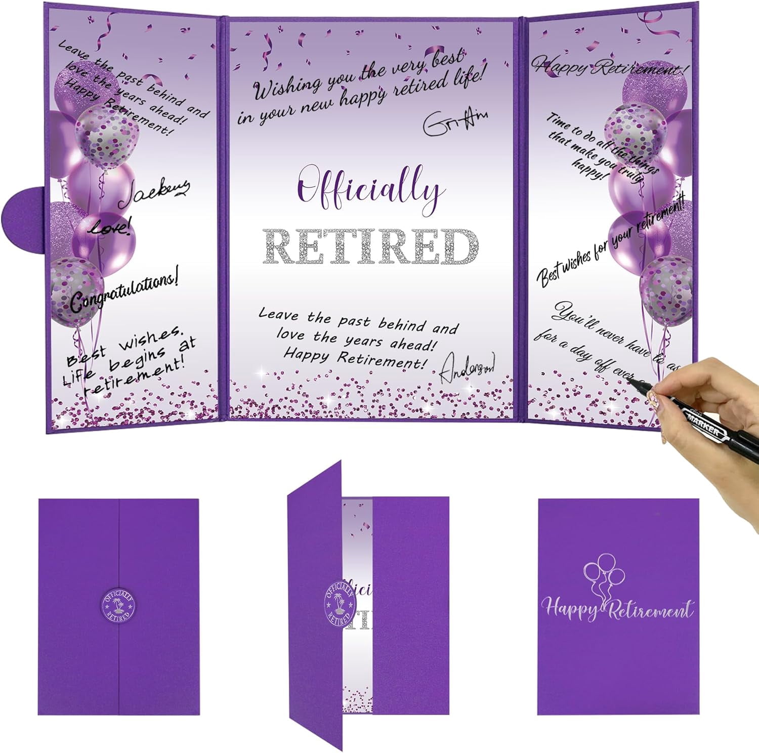 Purple Retirement Party Decorations for Women, Officially Retired ...