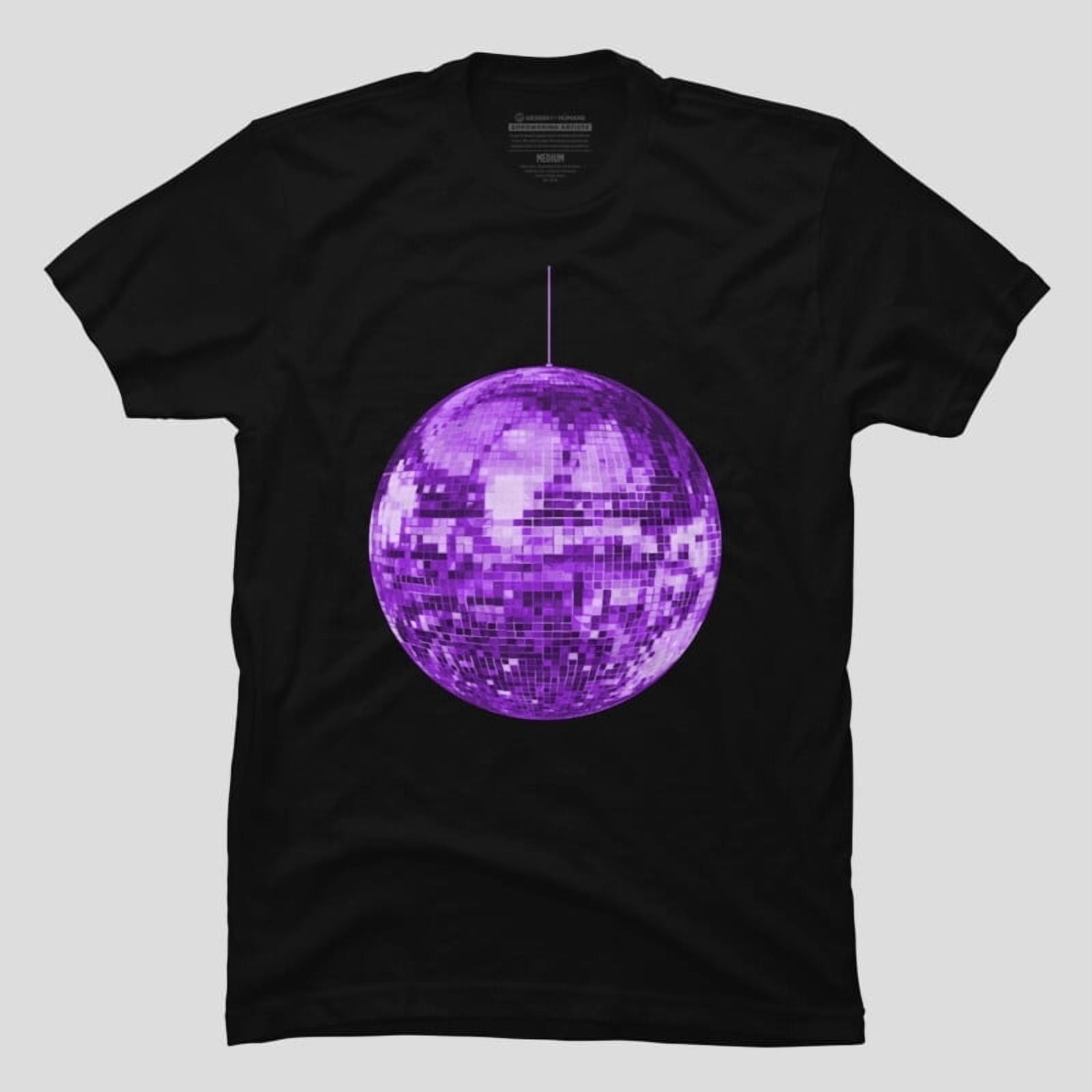Purple Retro Shiny Disco Ball Funny 70s Vintage Party H31568 T-Shirt ...