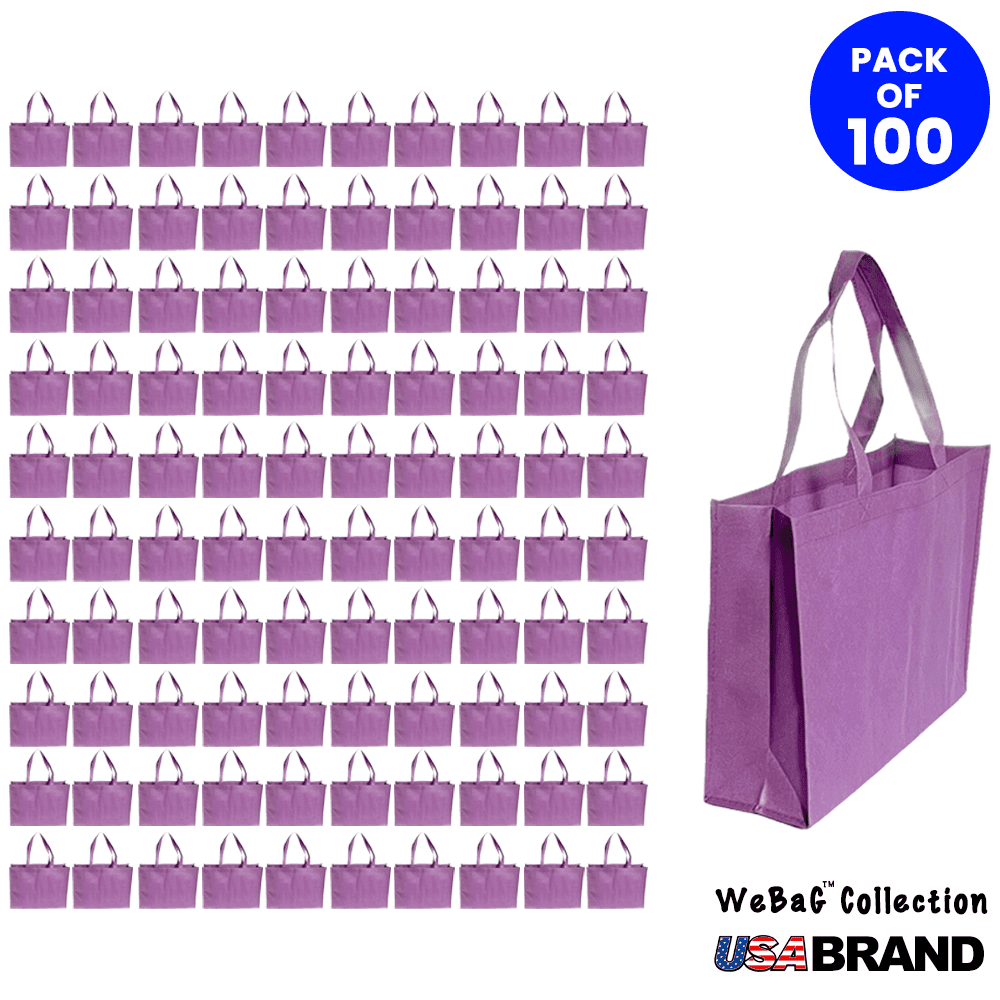 Purple Reusable Grocery Tote Shopping Bags Hand Bags Eco Friendly 100 ...
