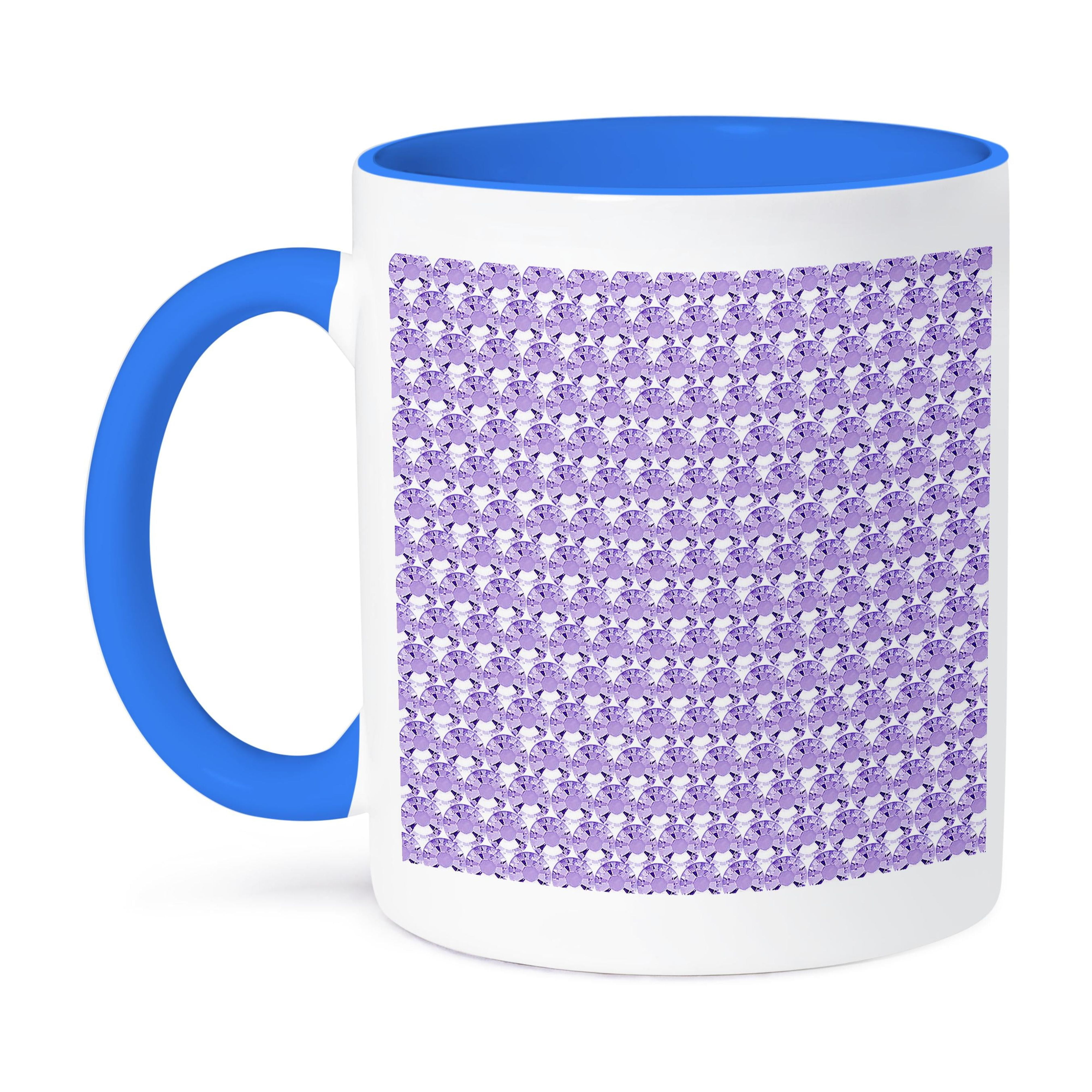 Purple Rhinestone Gem Print, 11oz Two-Tone Blue Mug - Walmart.com