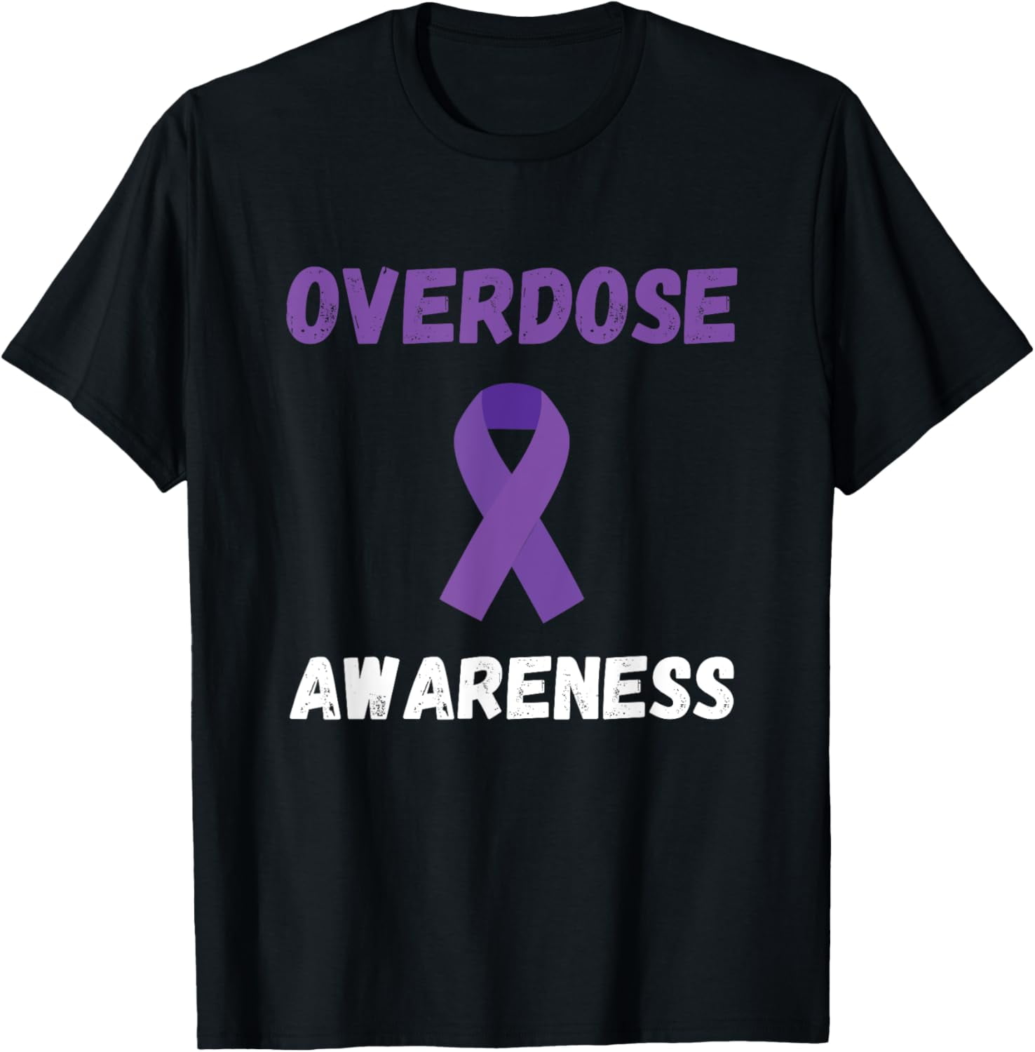 Purple Ribbon Overdose Awareness Month Overdose Awareness T-Shirt ...