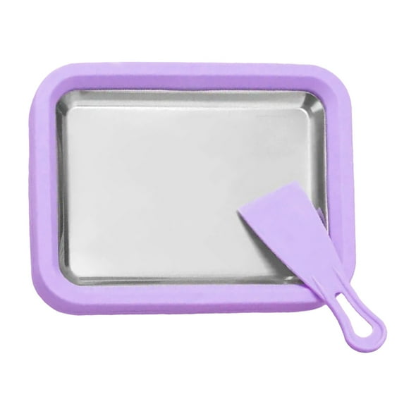 Purple Rolled Ice Cream Maker Kit with Stainless Steel Plate, Non ...