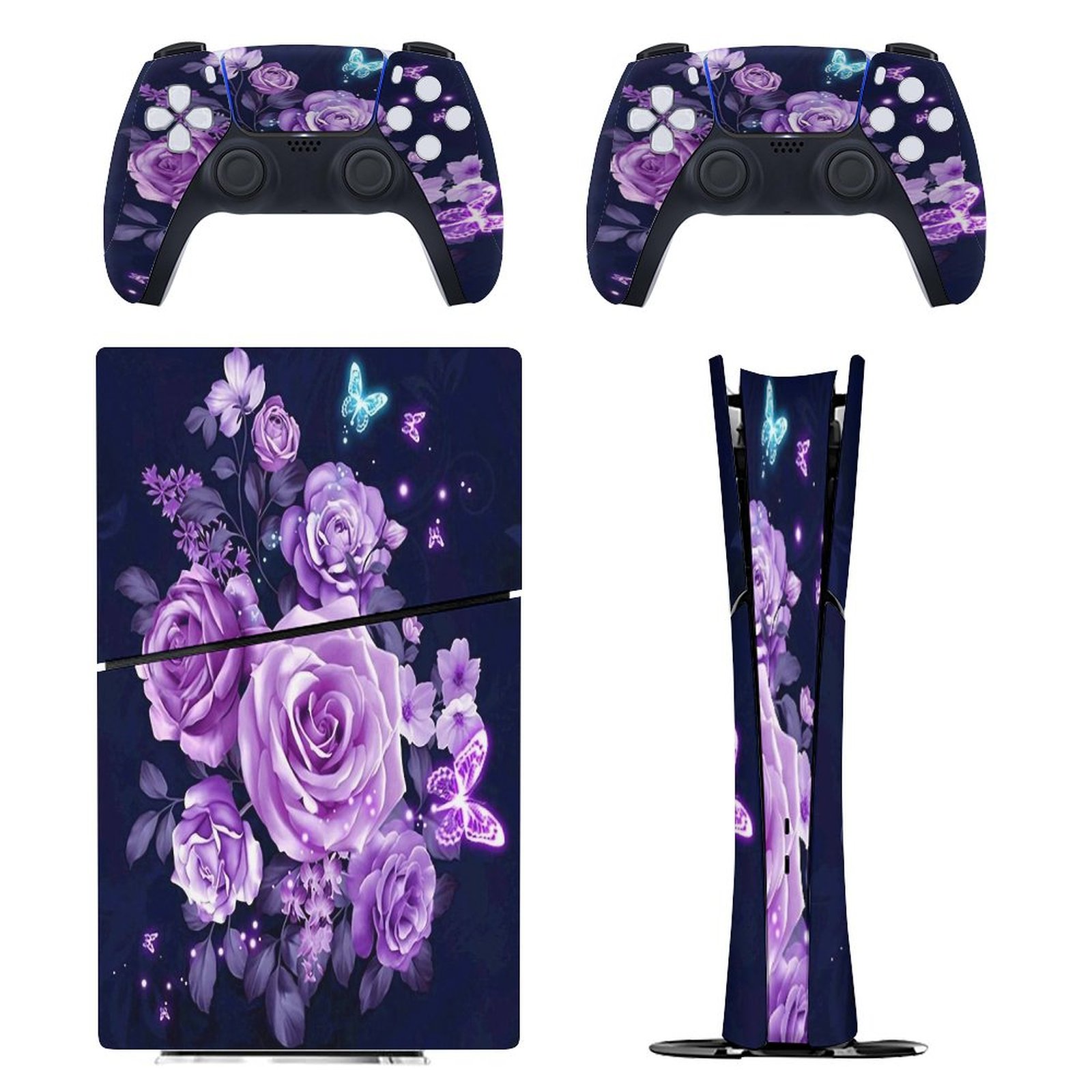 Purple Rose Flower PS5/PS5 Pro/PS5 Slim Digital Disc Skin Sticker For ...