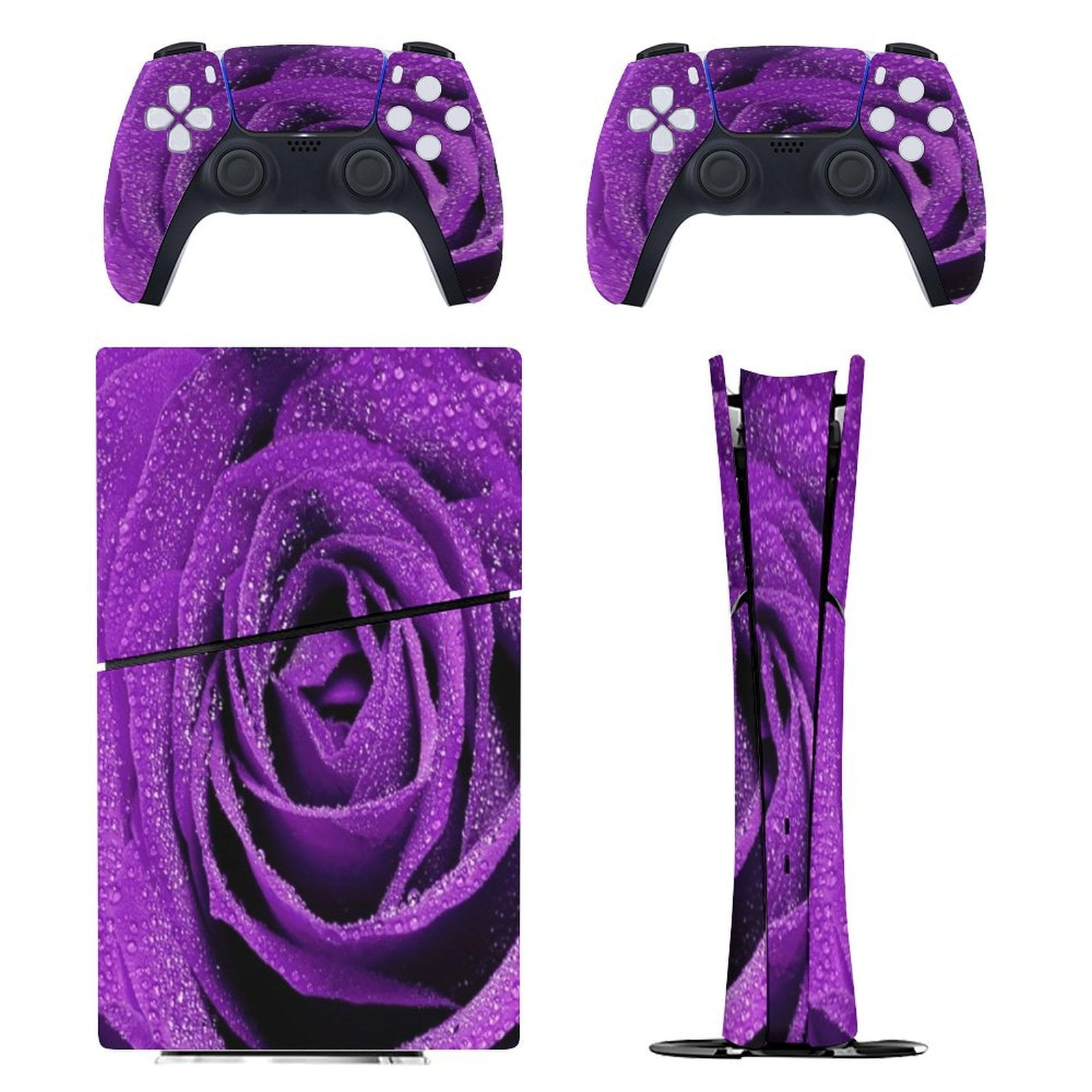 Purple Rose PS5/PS5 Pro/PS5 Slim Digital Disc Skin Sticker For Console ...