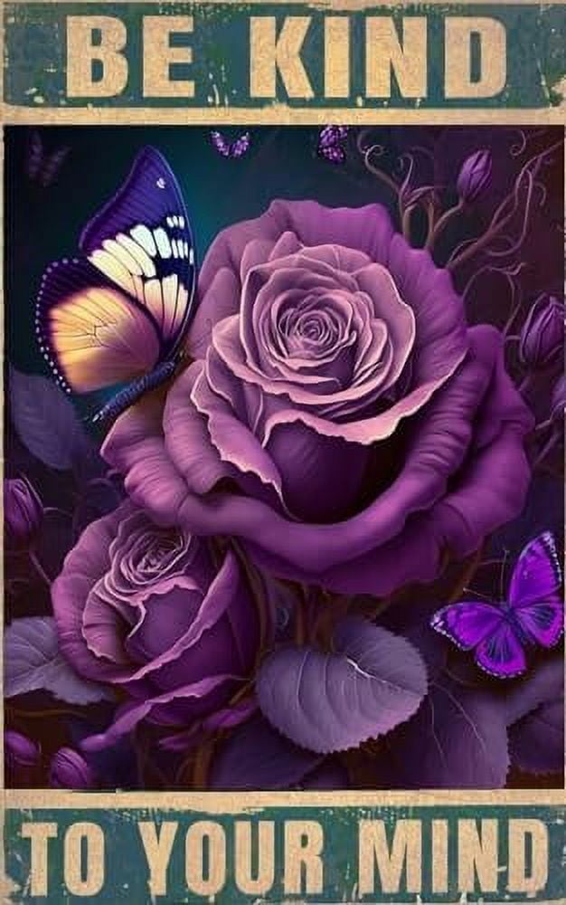 Purple Roses and Butterflies 1000 Pieces Puzzle for Adult - Be Kind to Your Mind Wooden Jigsaw ...