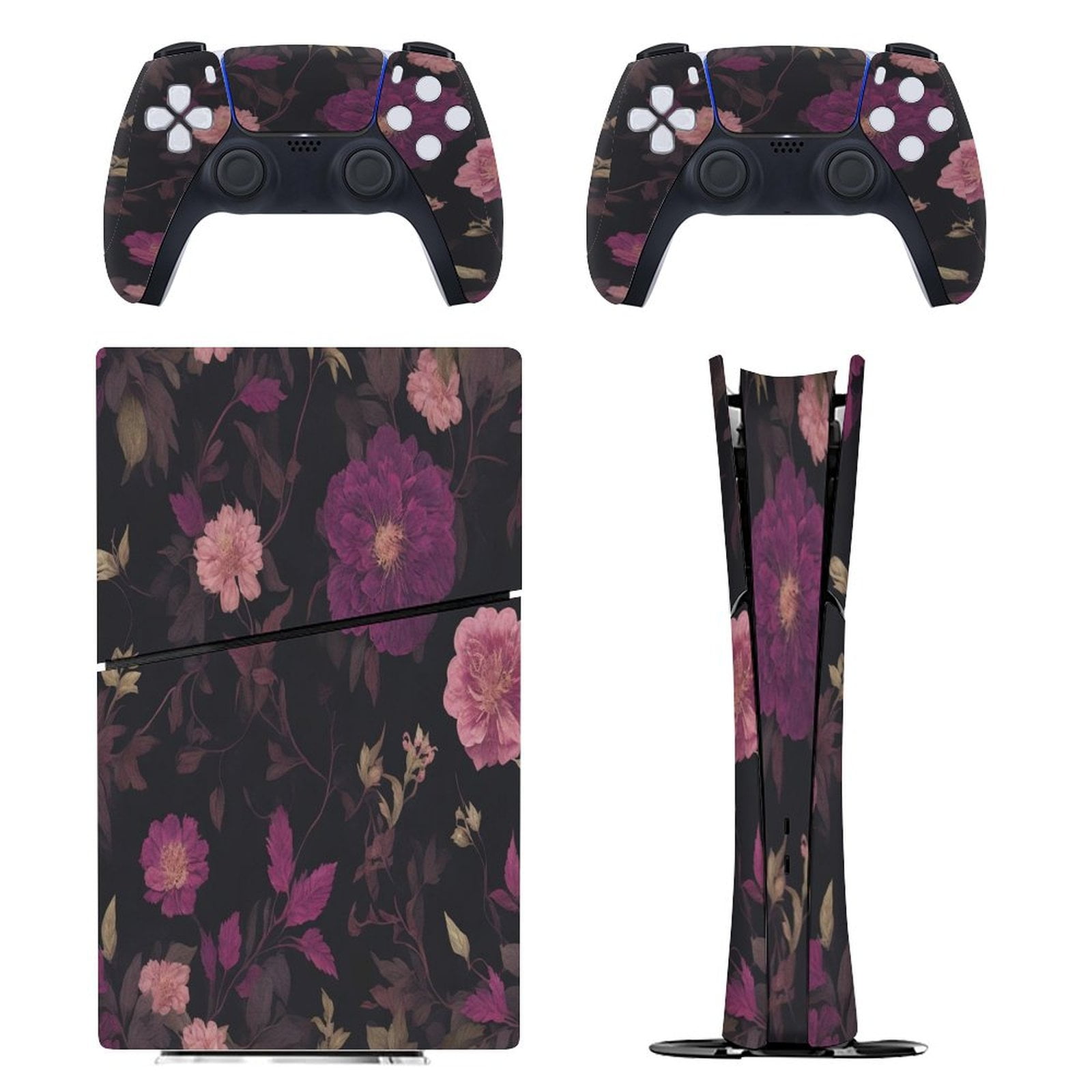 Purple, Roses PS5/PS5 Slim Digital Disc Skin Sticker For Console And ...