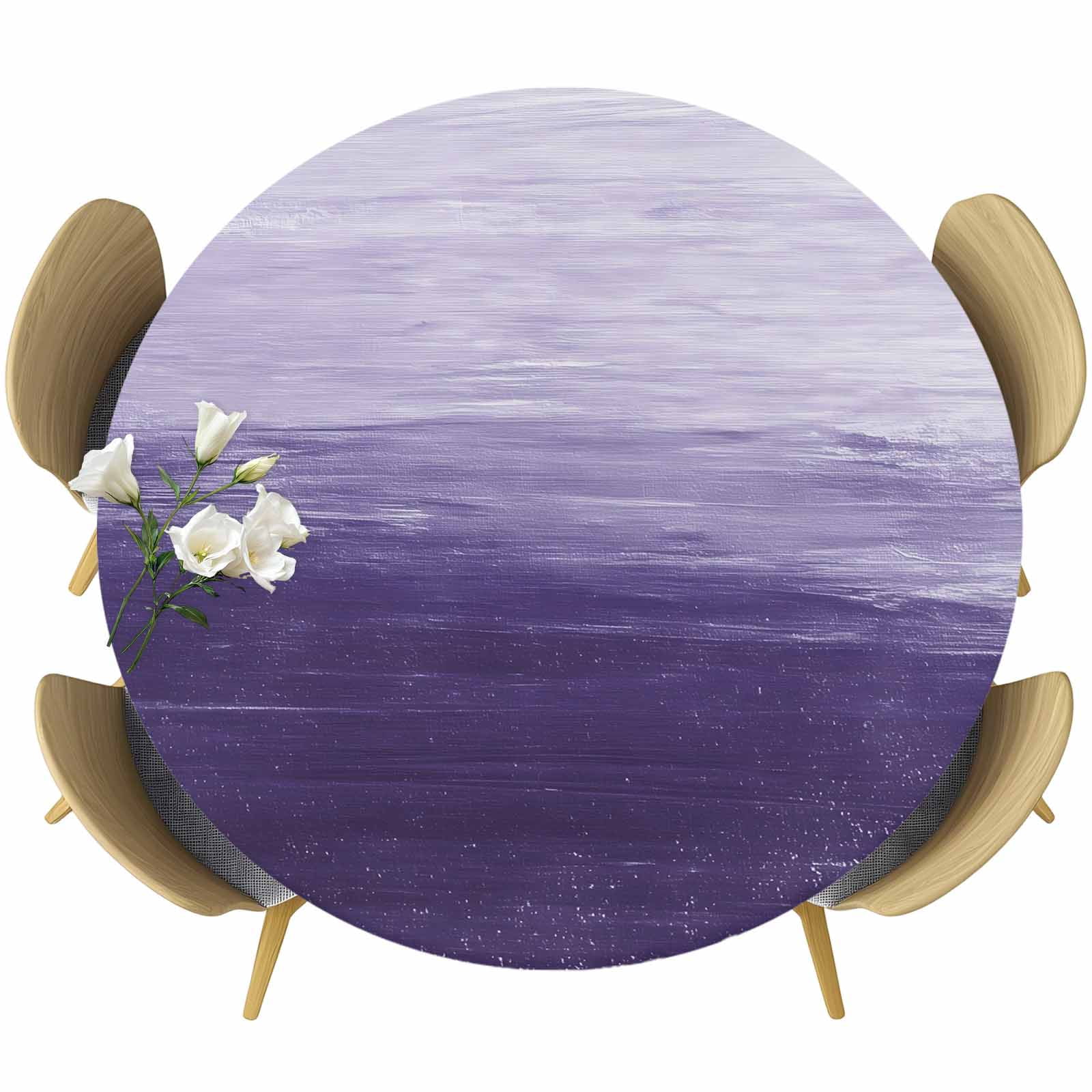 Purple Round Tablecloth 45-54 Inch Round Fitted Table Cloth with ...