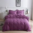 Twin Size Purple Ruffle Duvet Set, Vintage Fringe Comforter, Farmhouse ...