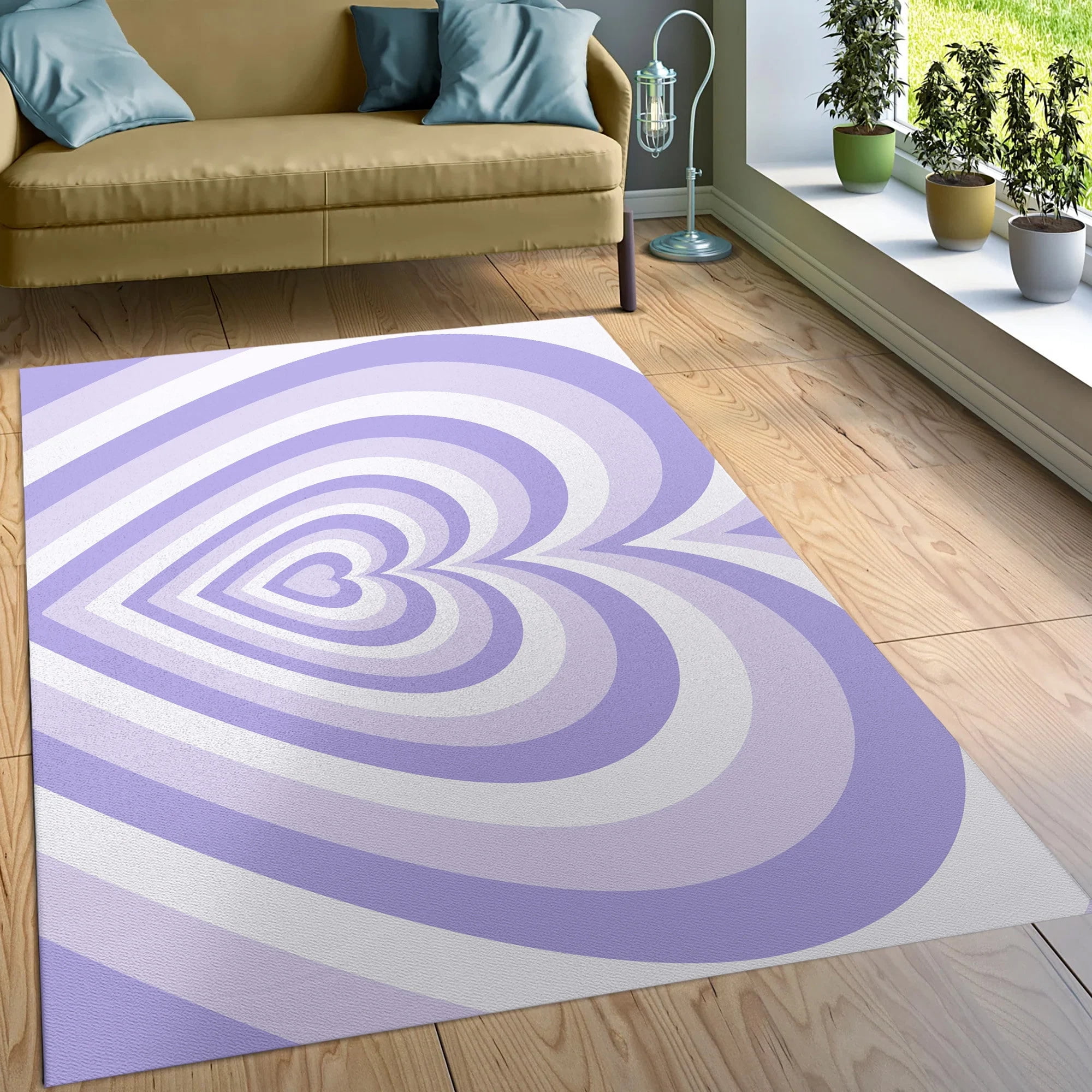Purple Rug Modern Abstract Rug living room Colorful Heart carpet ...