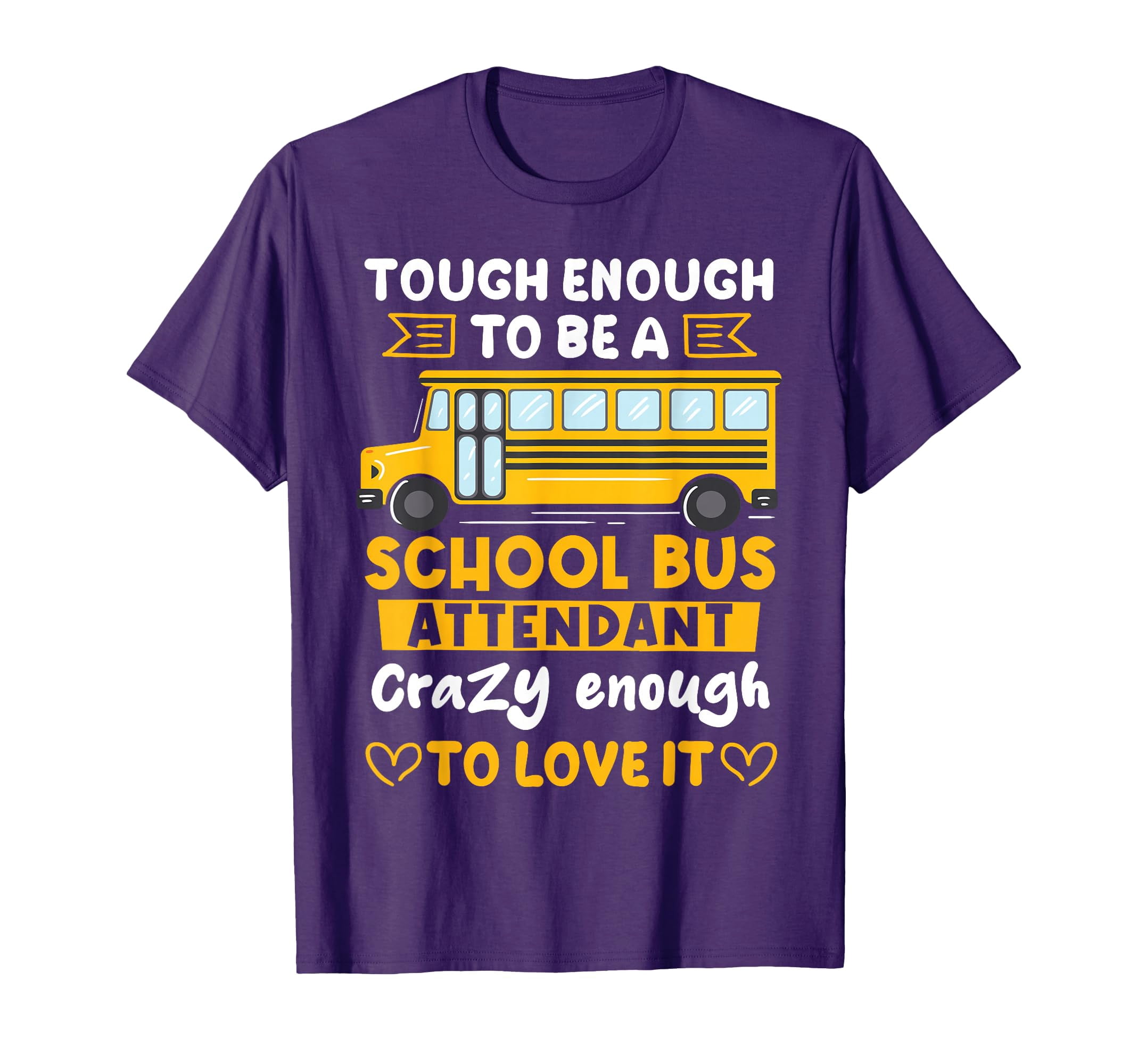 Purple School Bus Graphic T-Shirt for Celebrating Bus Attendants ...