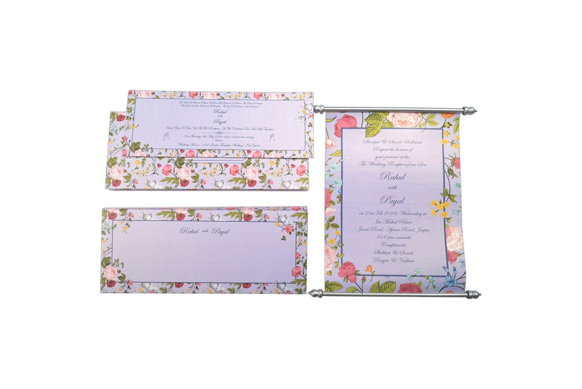 Purple Scroll Invitations, Small Size Scrolls, Box Scrolls,Wedding ...