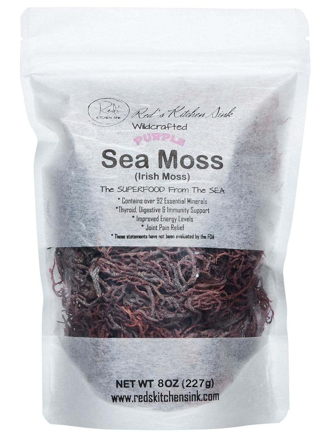 Purple Sea Moss | Irish Moss | Wildcrafted from St. Lucia | 100% ...