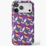 Purple Sea Shells Pattern Design iPhone Case 11 through 17 Pro Max ...