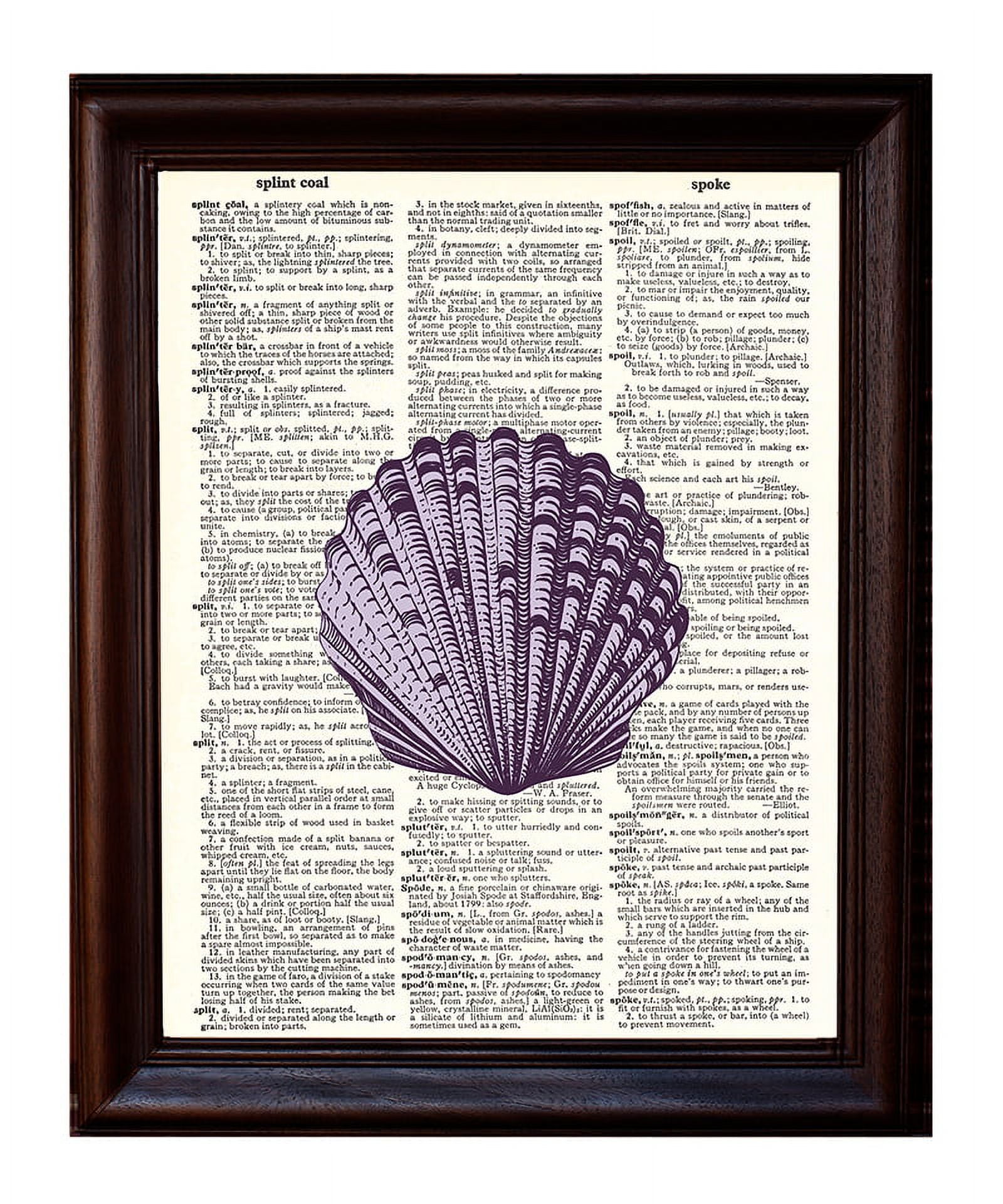 Purple Seashell - Dictionary Art Print Printed On Authentic Vintage ...