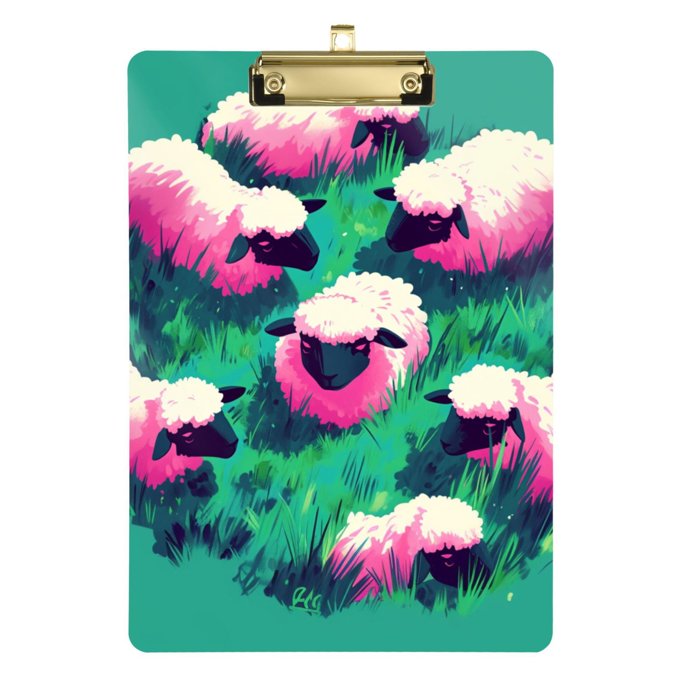 Purple Sheep Acrylic Clipboard with Gold Clip for Classroom School and ...