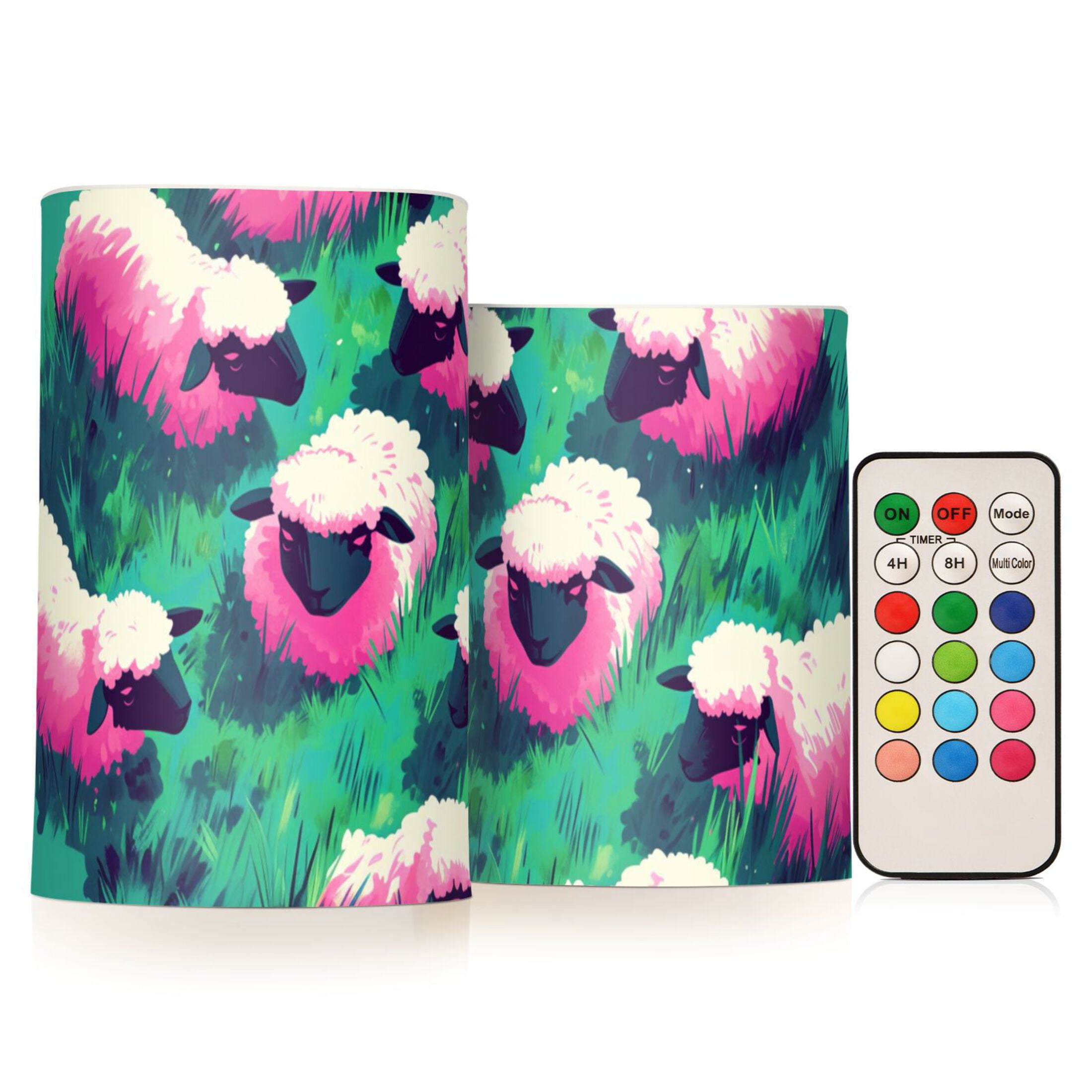 Purple Sheep Flickering Flameless Candles Battery Operated with Remote ...