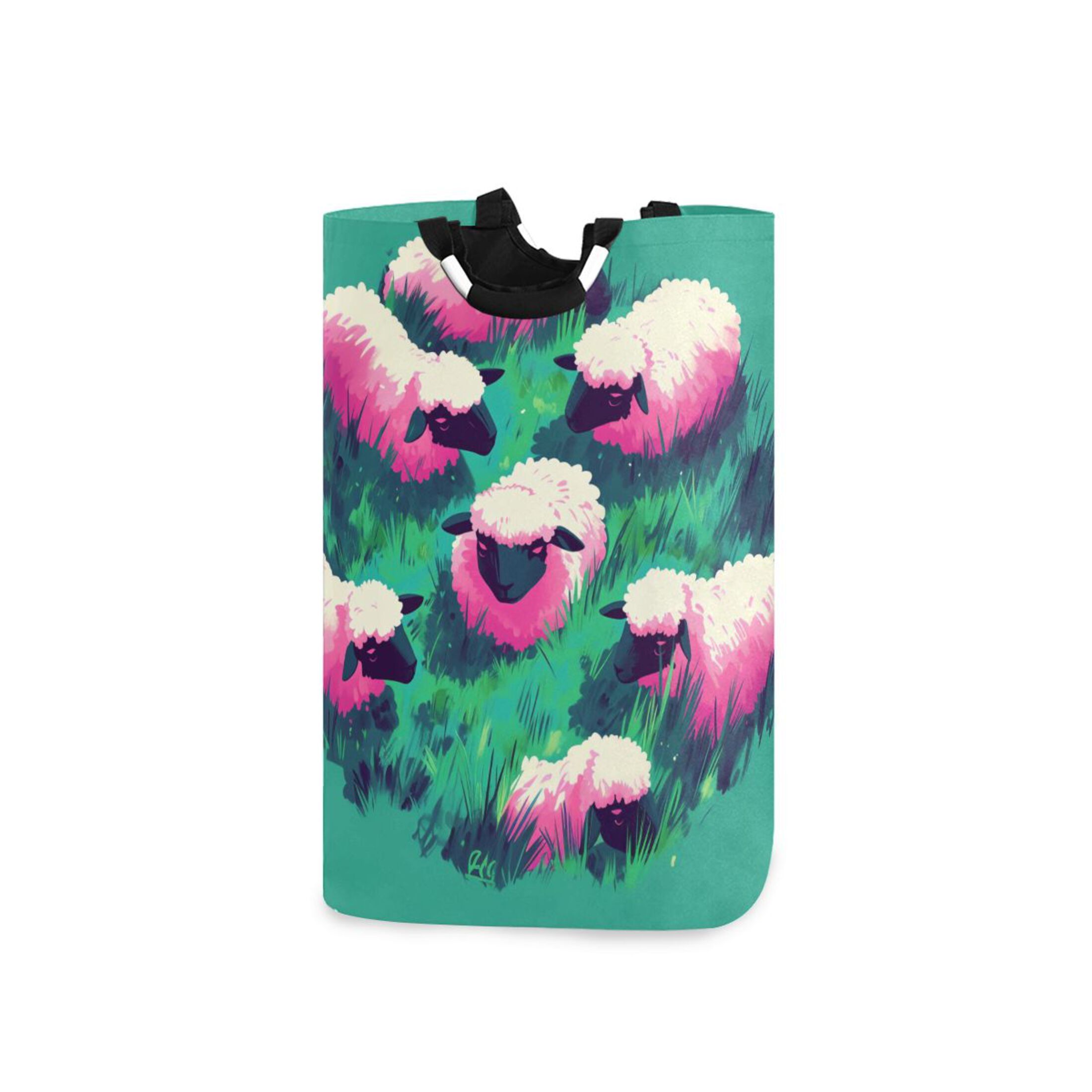 Purple Sheep Laundry Basket with Handles 50L Collapsible Laundry Hamper ...