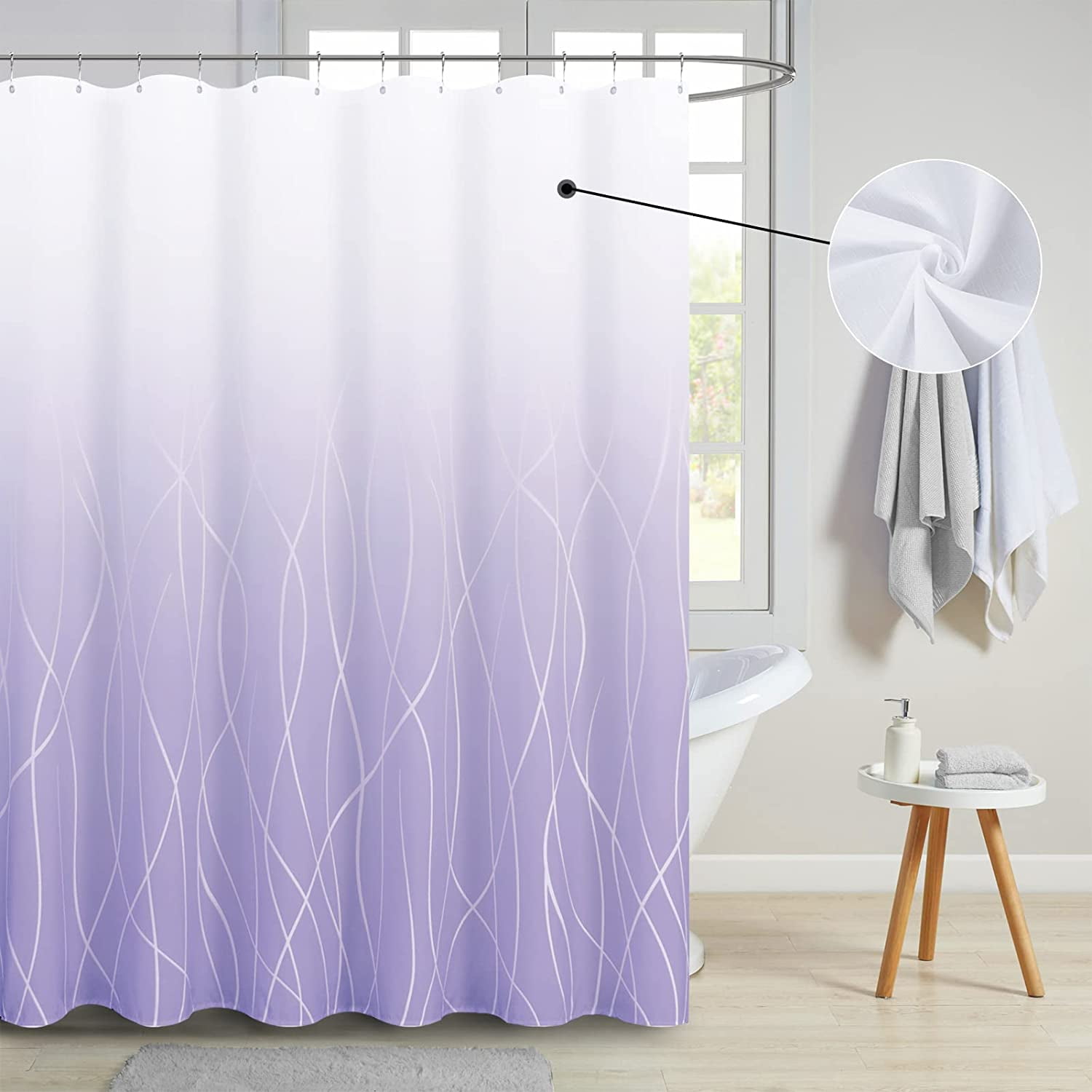 Purple Shower Curtain Ombre Shower Curtain Lilac for Bathroom Water ...