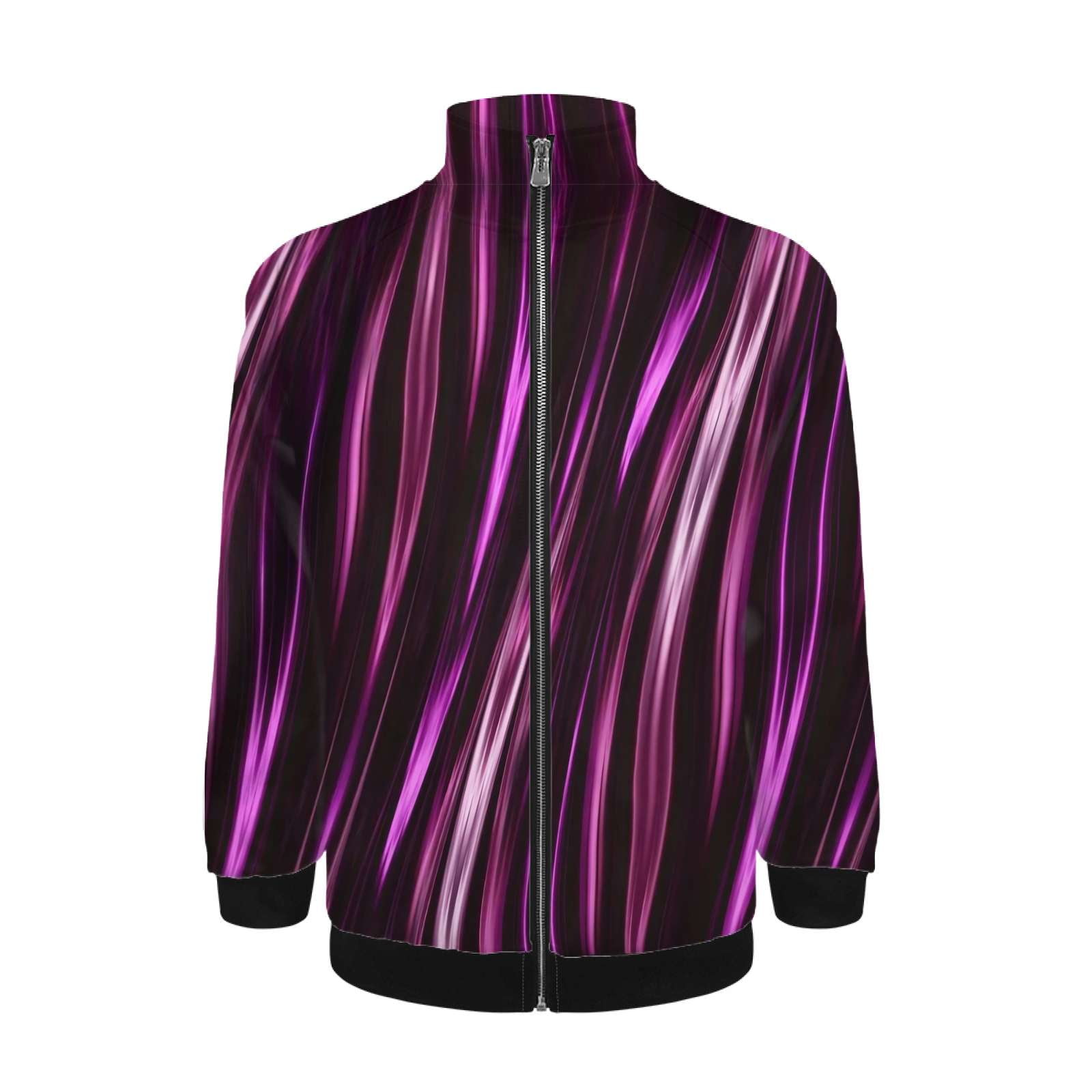 Purple Silky Wave Background Jacket Men's Street Cool Long Sleeves Coat ...