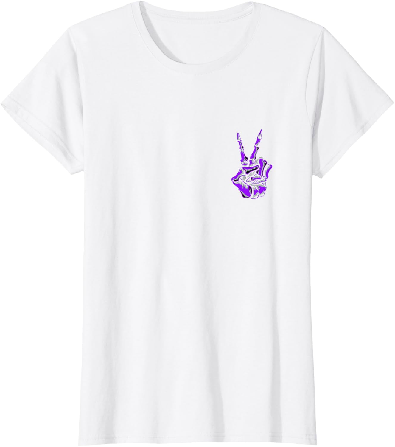 Purple Skeleton Peace Sign Purple Color Graphic T-Shirt - Walmart.com