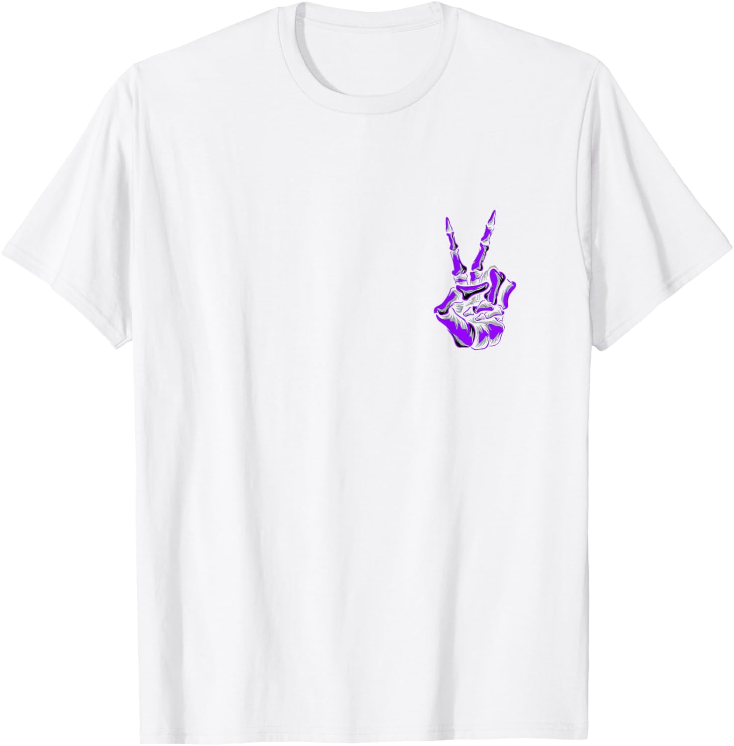Purple Skeleton Peace Sign Purple Color Graphic T-Shirt - Walmart.com