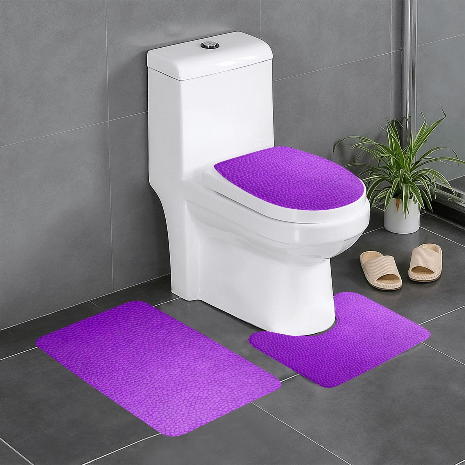 Purple Skin Skin Texture Skin 3-Piece Set Of Flannel Bath Mats, Highly ...