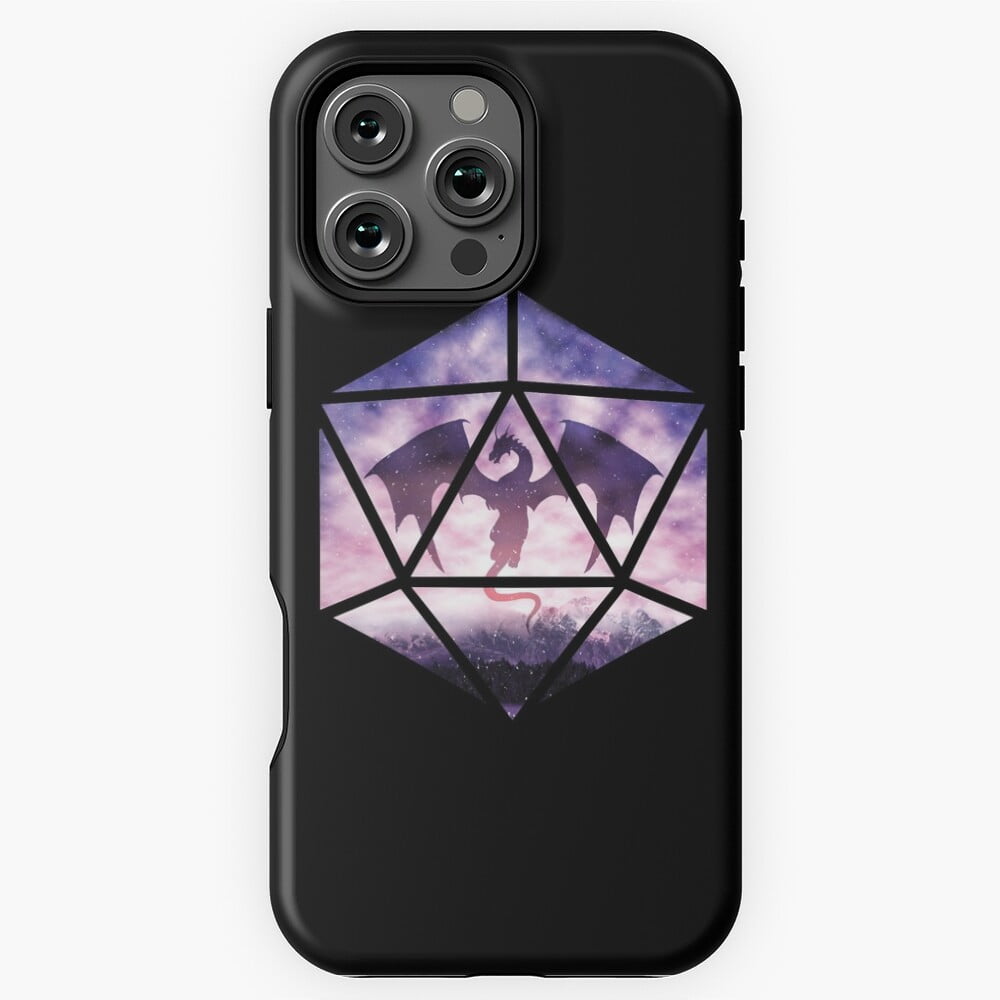 Purple Sky Dragon D20 Dice Fantasy Art Protective and Compatible iPhone ...