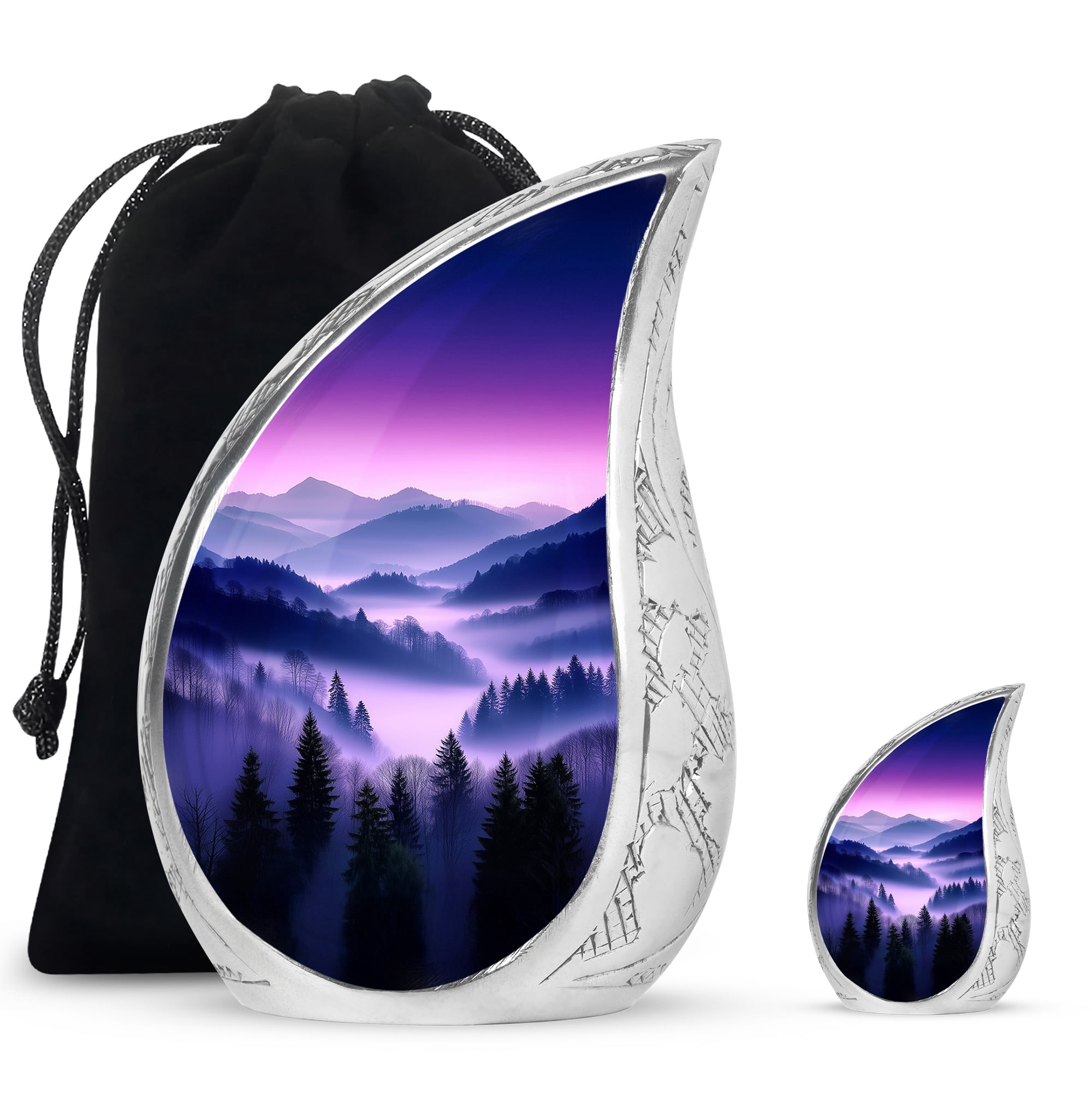 Purple Sky With Mountains Tiny Urns For Human Ashes Adult Female And ...
