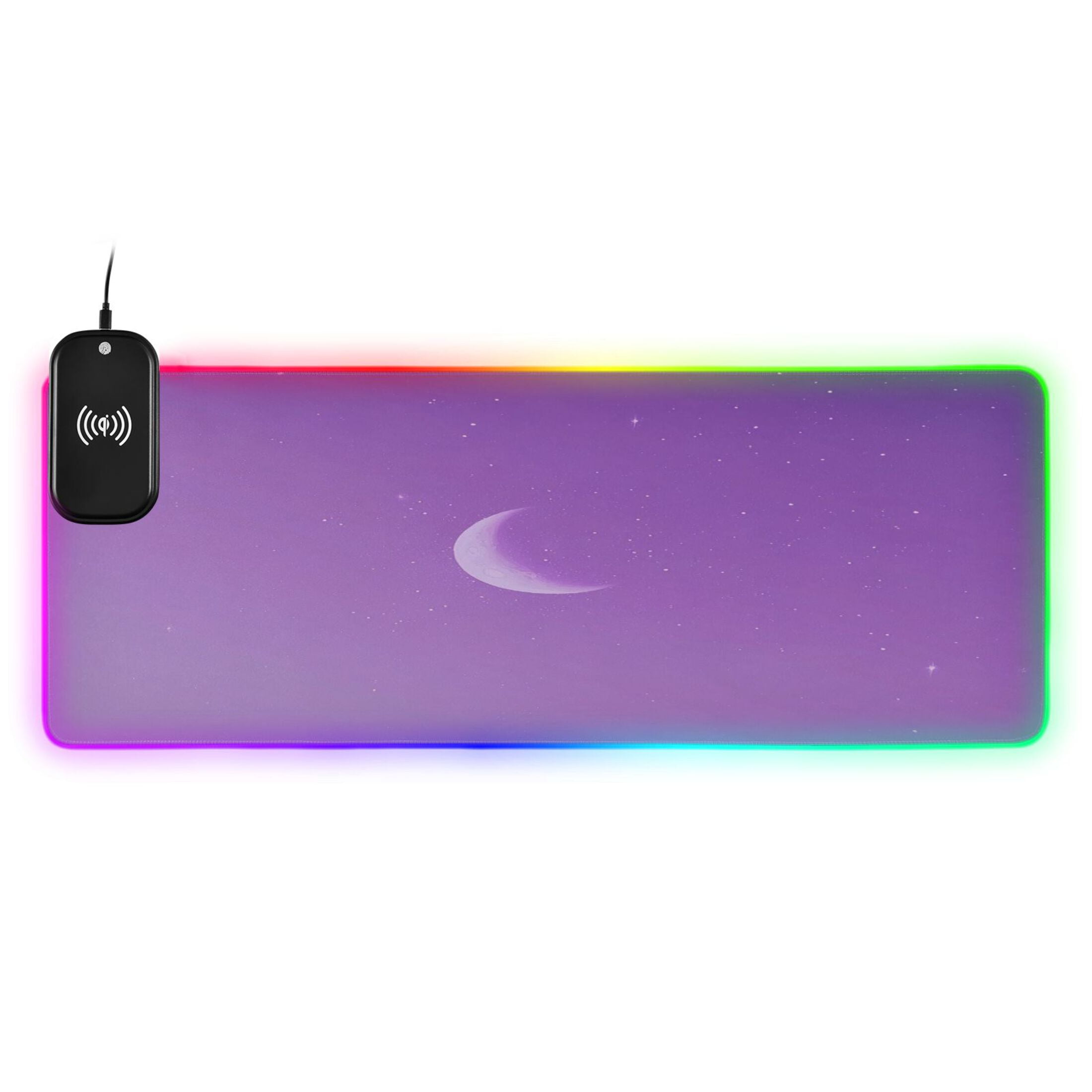 Purple Sky and Moon Large RGB Gaming Mouse Pad with Fast Wireless ...