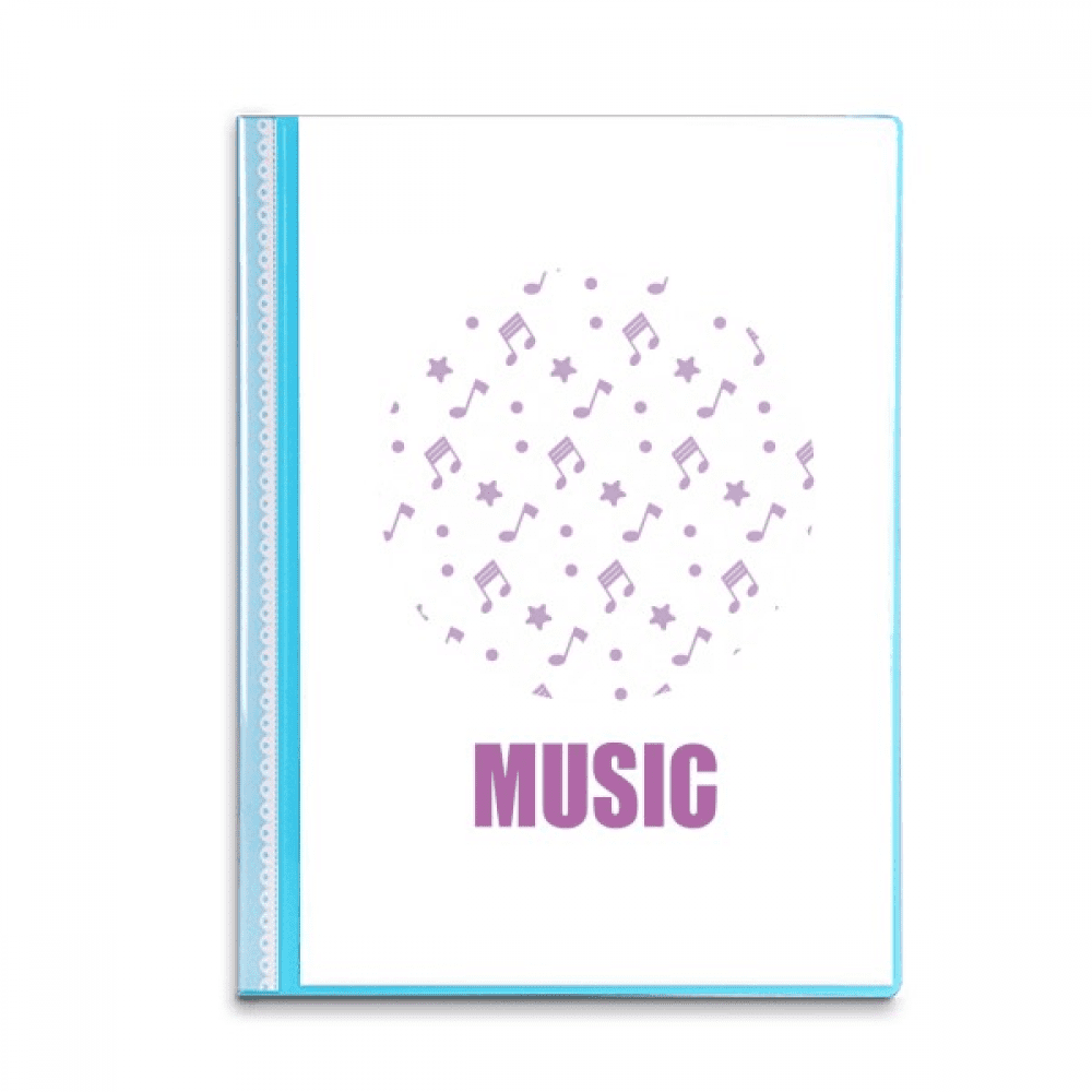 Purple Small Stars Music Notes Book Sheet Protectors Portfolio Binder ...