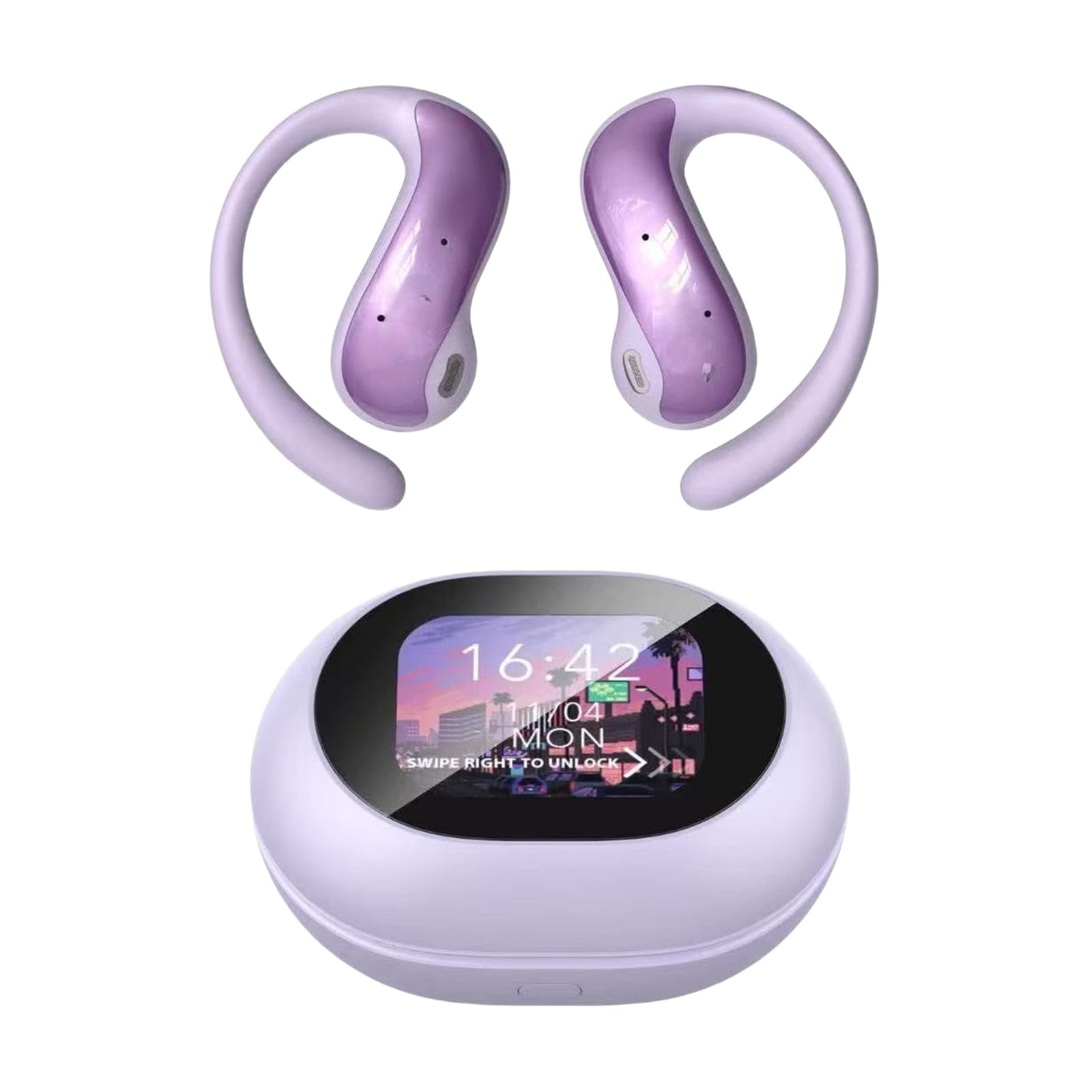 Purple Smart Translation Wireless Bluetooth Earbuds Open Noise ...