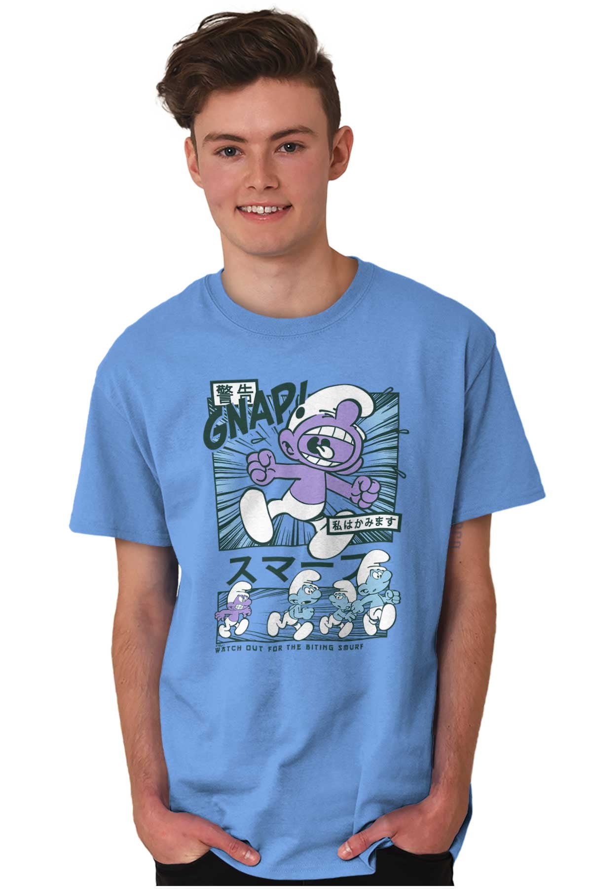 Purple Smurfs GNAP Manga Cartoon Men's Graphic T Shirt Tees Brisco ...