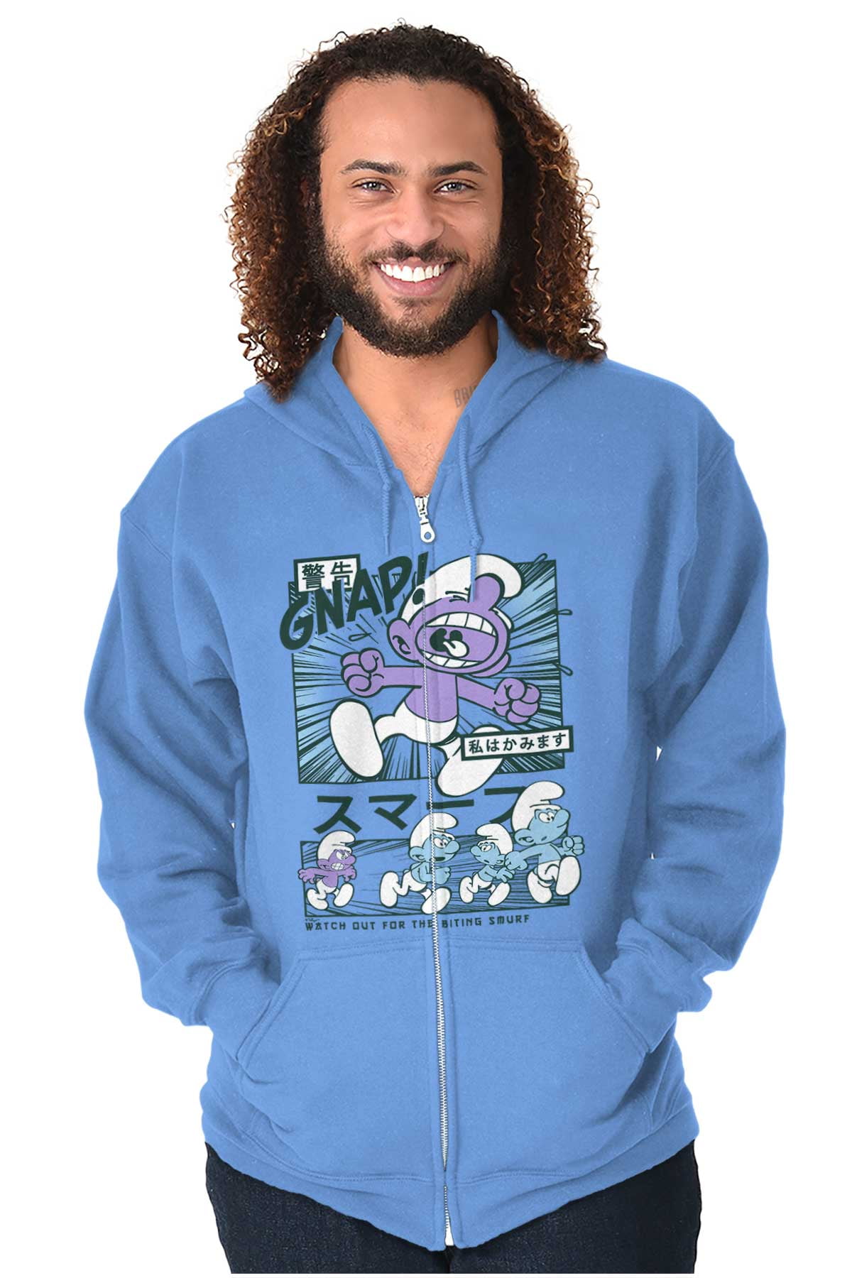 Purple Smurfs GNAP Manga Cartoon Zip Up Hoodie Men's Women's Brisco ...