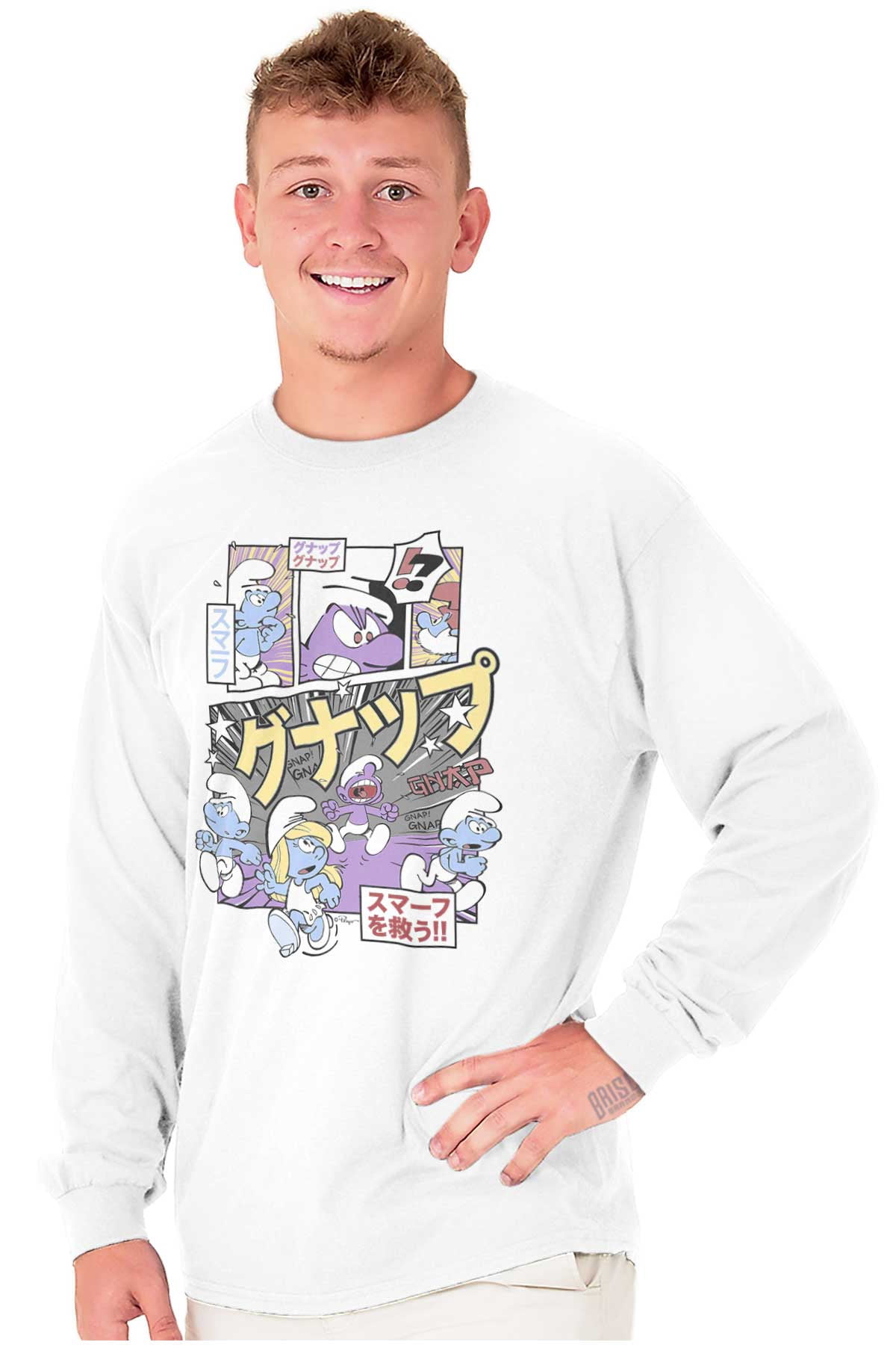 Purple Smurfs GNAP Manga Panel Unisex Plus Size Long Sleeve Tee Shirt ...
