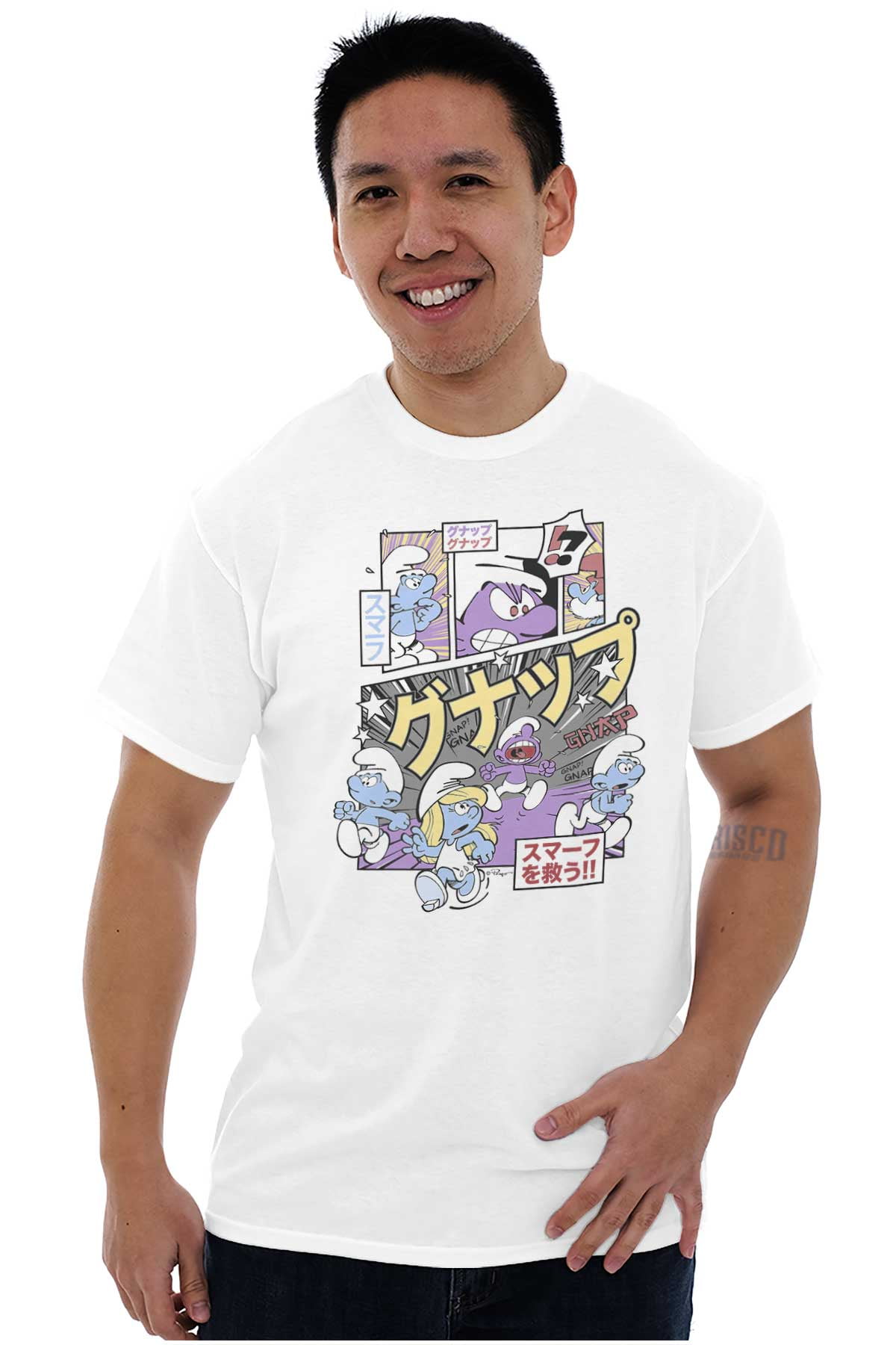 Purple Smurfs GNAP Manga Panel Men's Graphic T Shirt Tees Brisco Brands ...